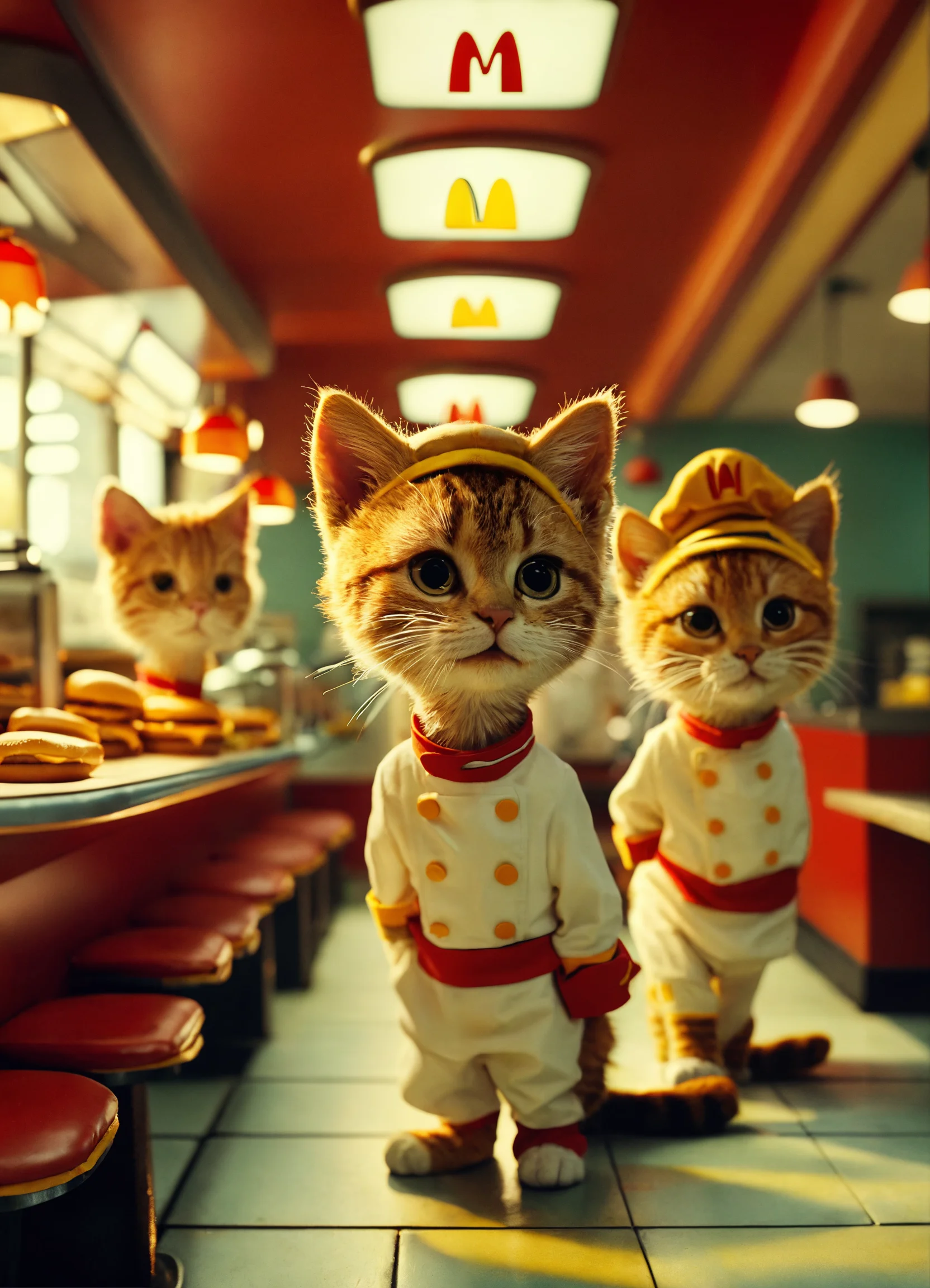 Lexica - A Mc Donalds restaurant interior shot run by anthropomorphic ...