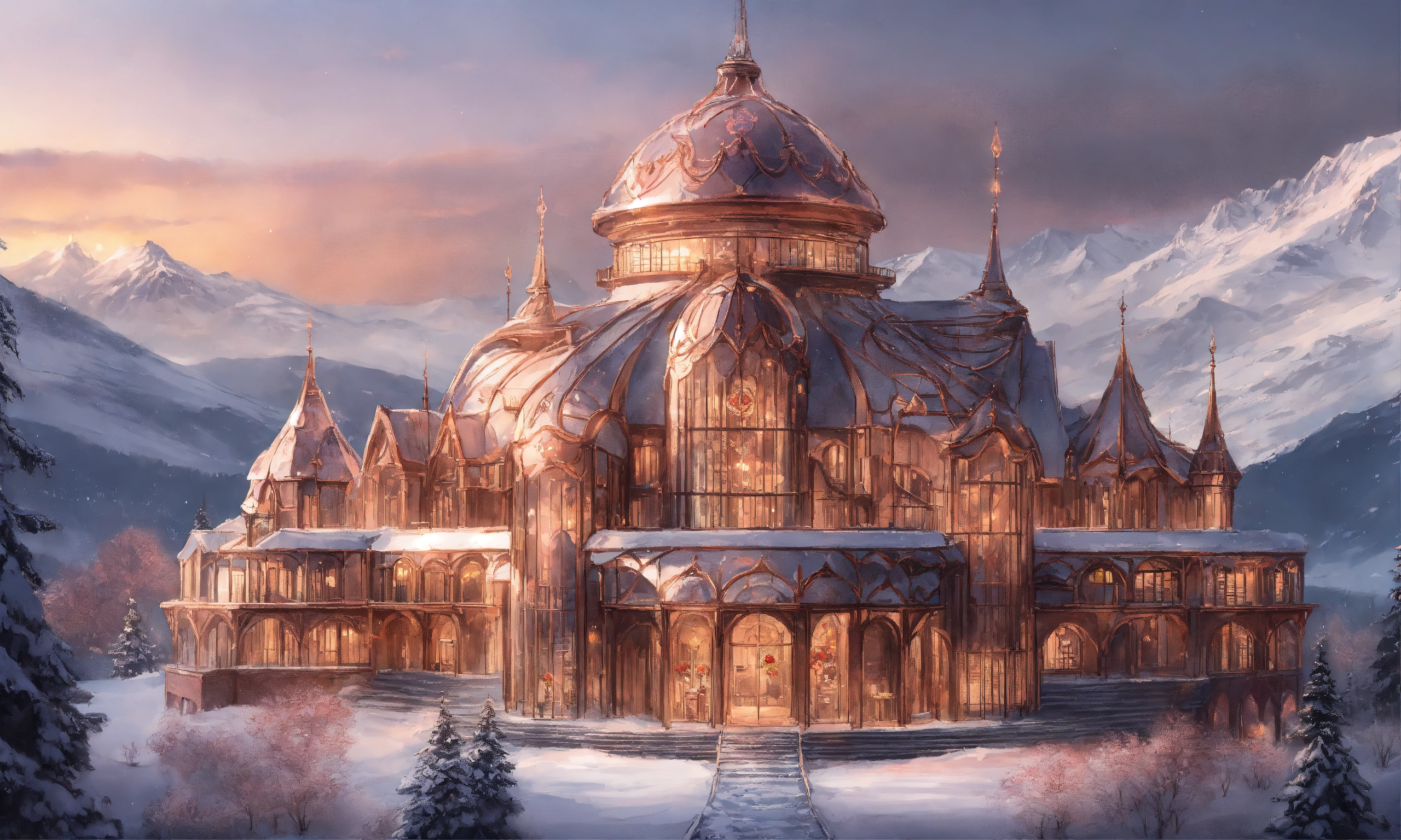 Lexica - Drawing of the full image of an elegant high elf sci fi palace ...