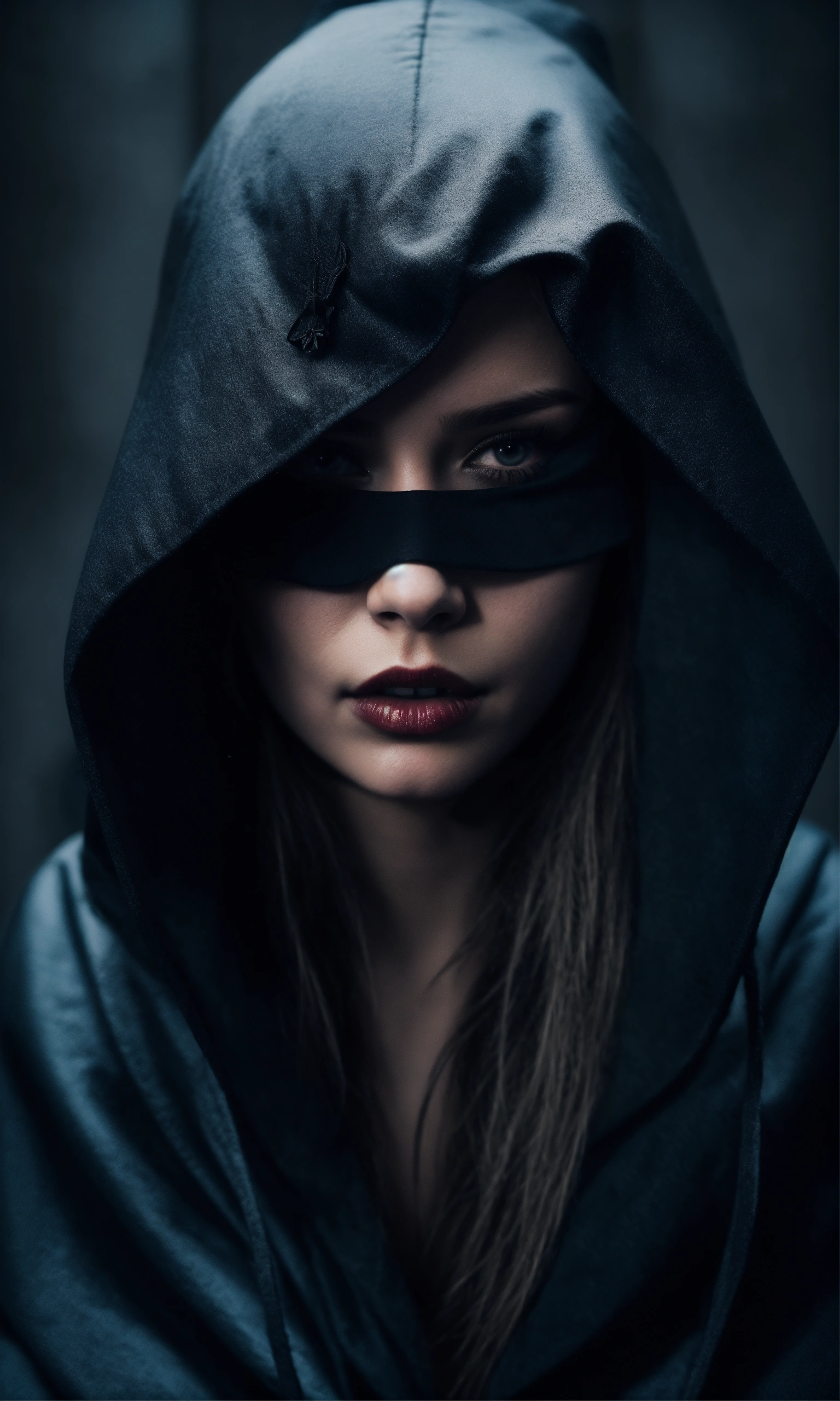 Lexica - Stunning mysterious ruthless females in hooded mask