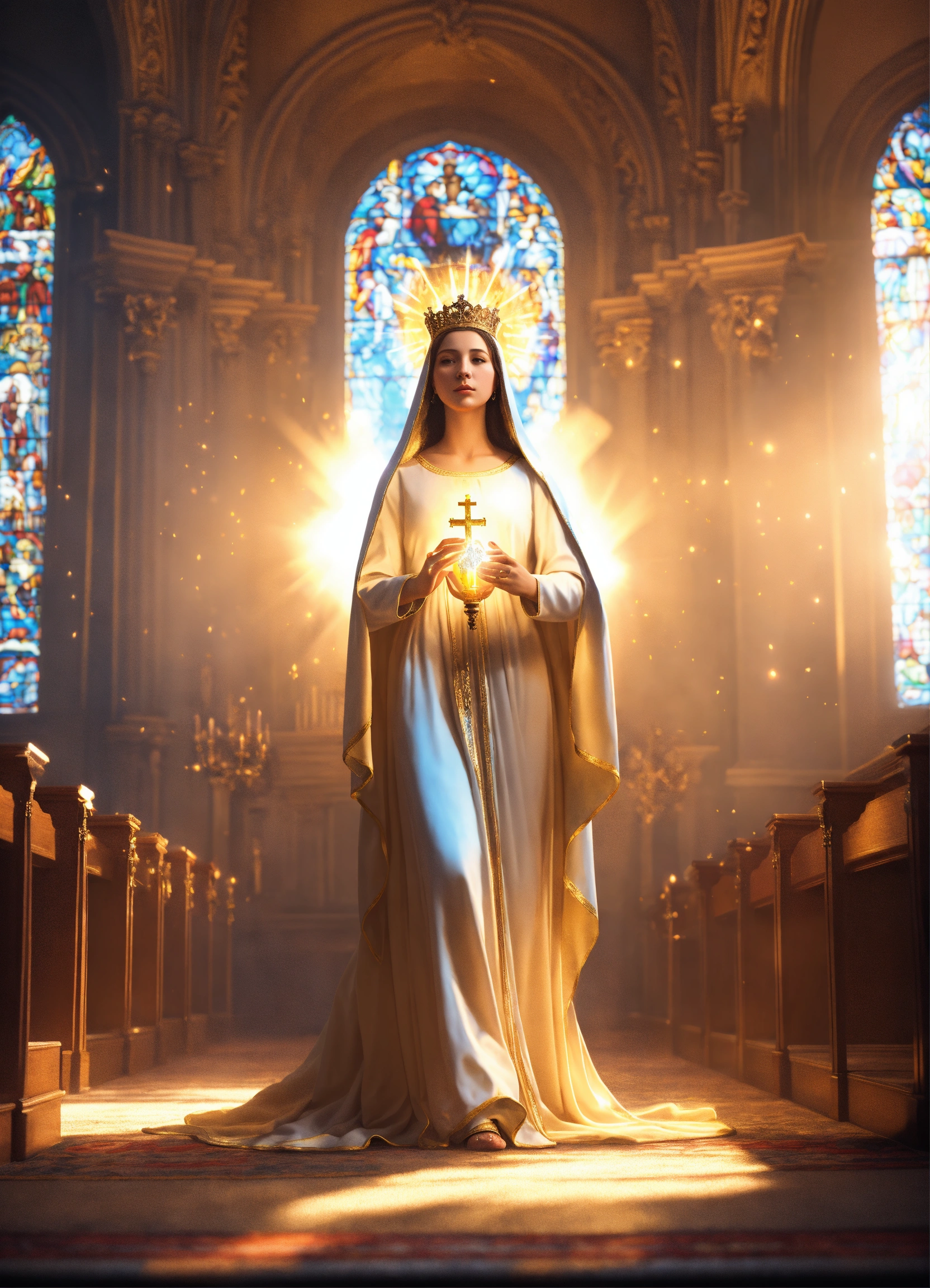 Lexica - Unreal engine 16k catholic portrait of Mary Queen of The World ...