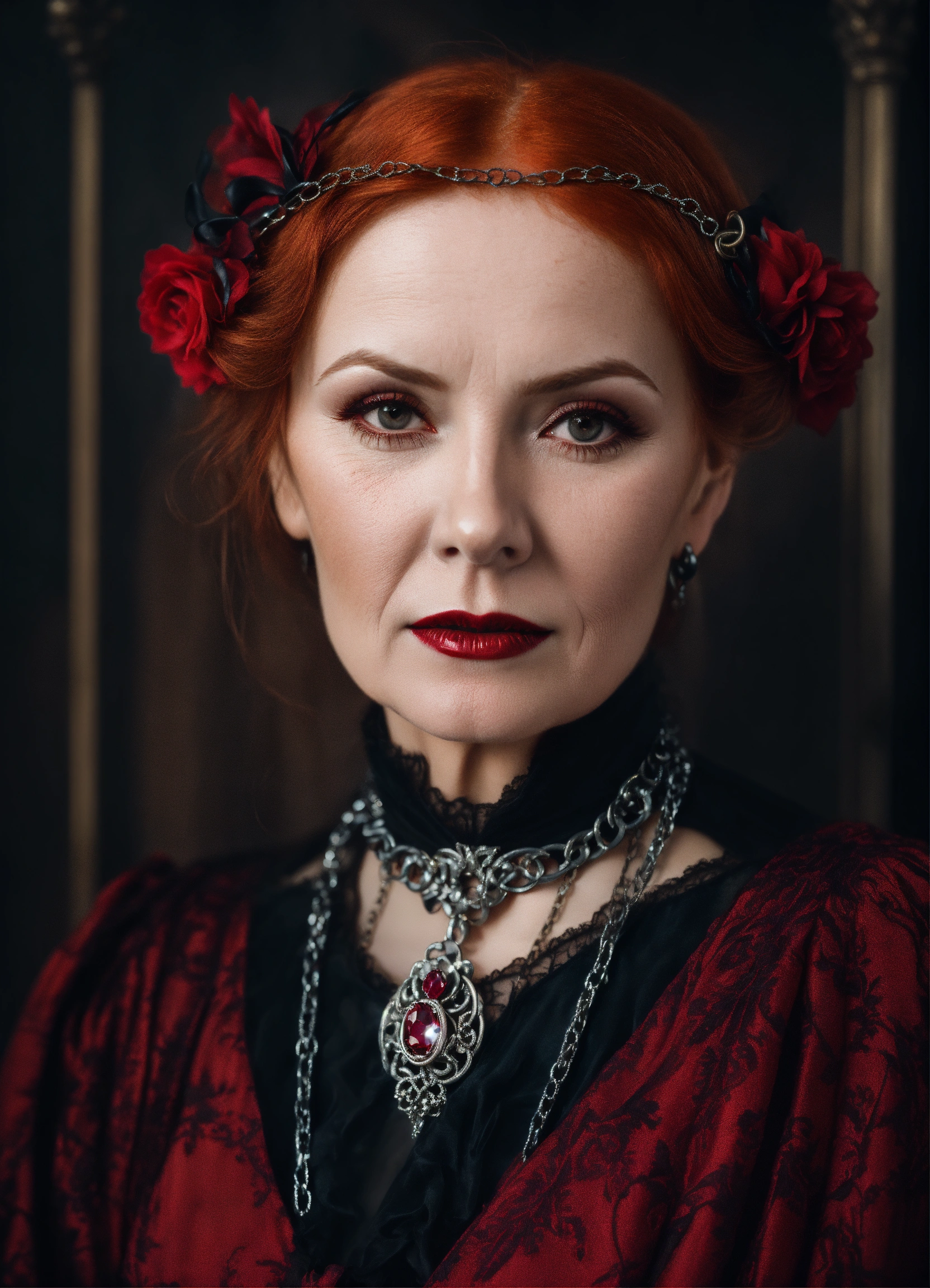 Lexica - Photo quality portrait of an elegant elderly redhead beauty as ...