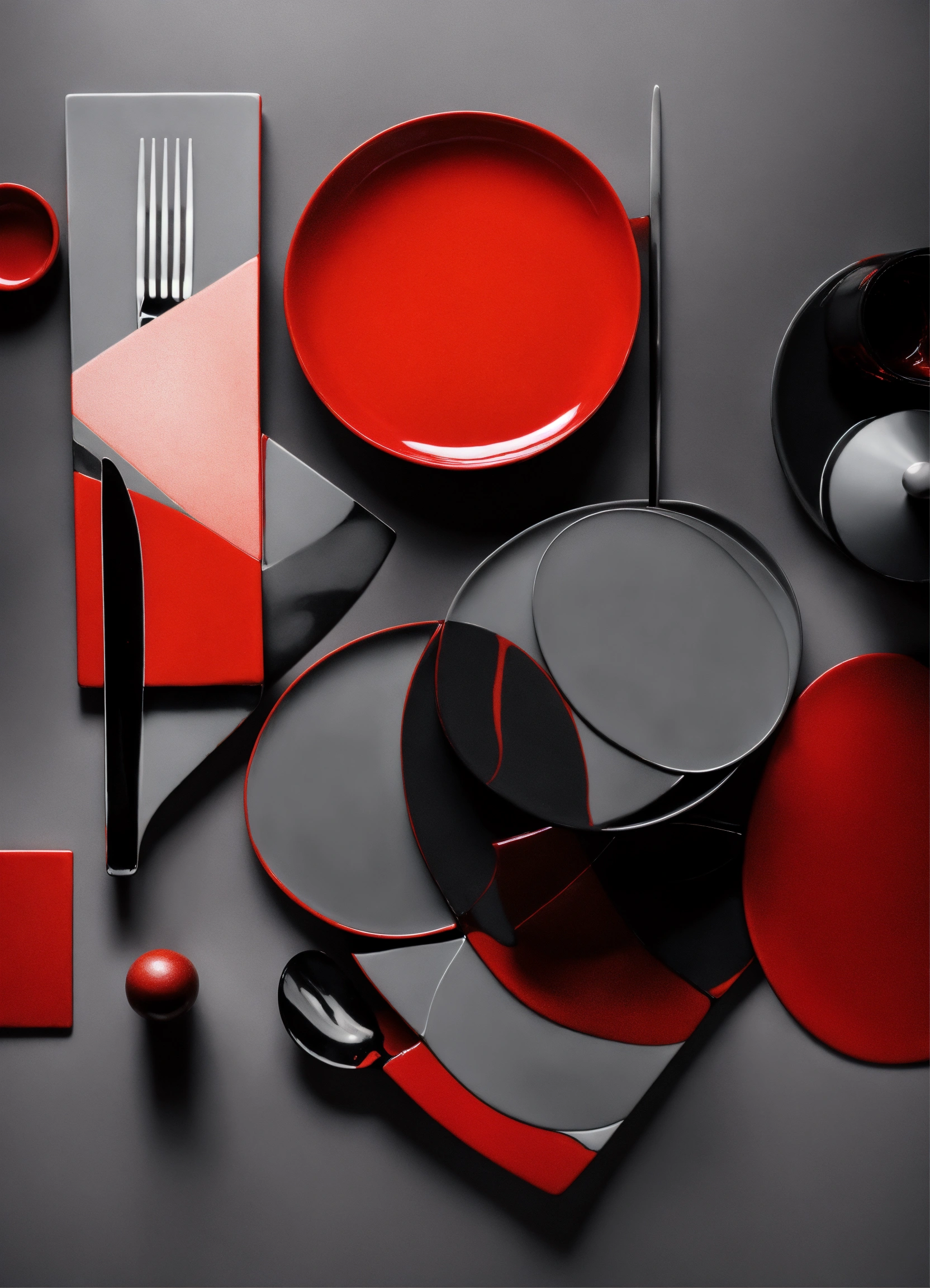 Lexica - Make an abstract image with a culinary theme in gray, black ...