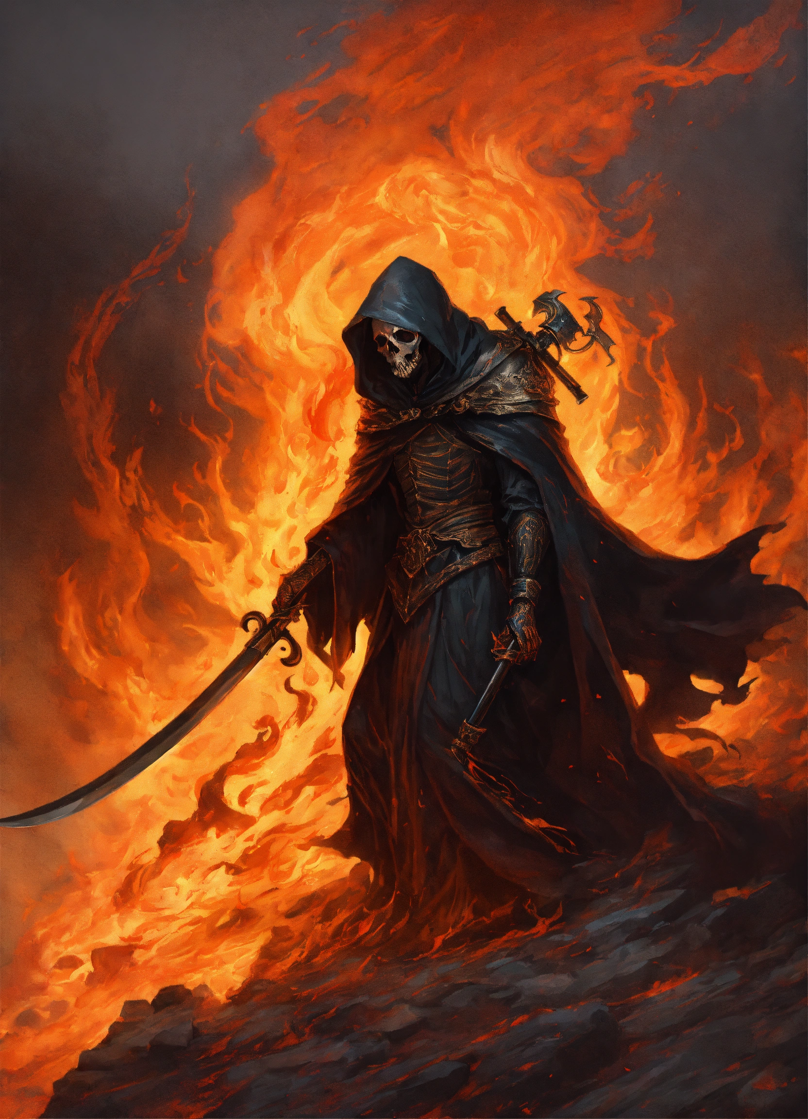 Lexica - The grim reaper with flowing scythe raised for the kill ...