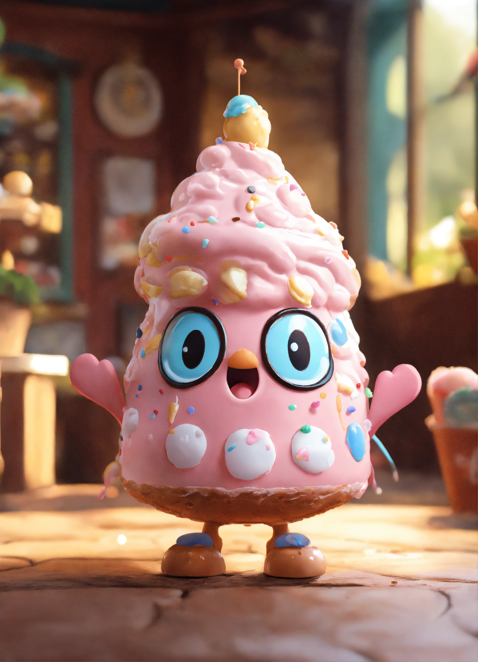Lexica - Cartoon character a cute ice cream with arms hands and legs ...