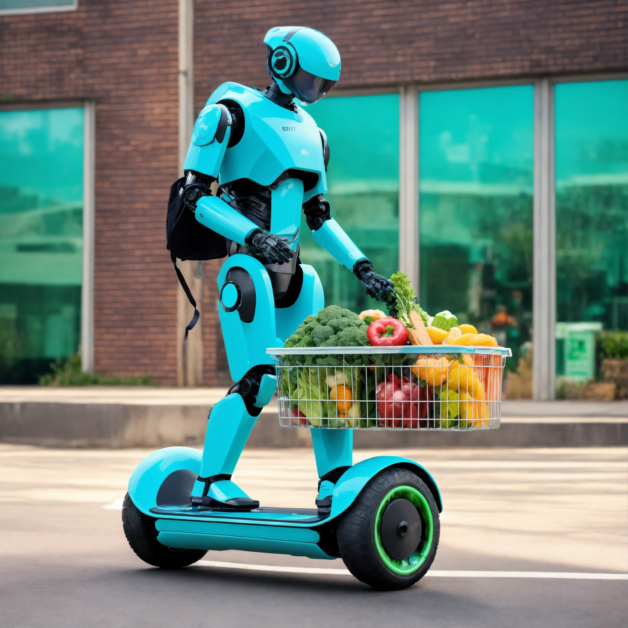 Lexica - A passionate male robot riding on Hoverboard, realistic man ...