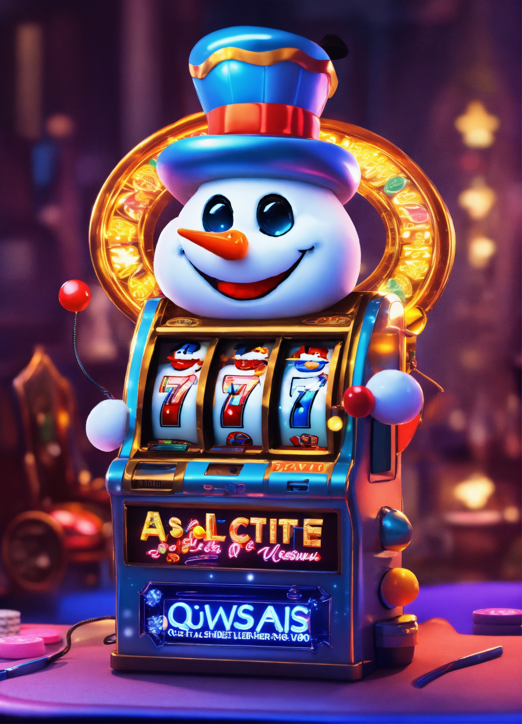 Lexica - A cutie Q version character snowman slot machine ,casino,8k ...