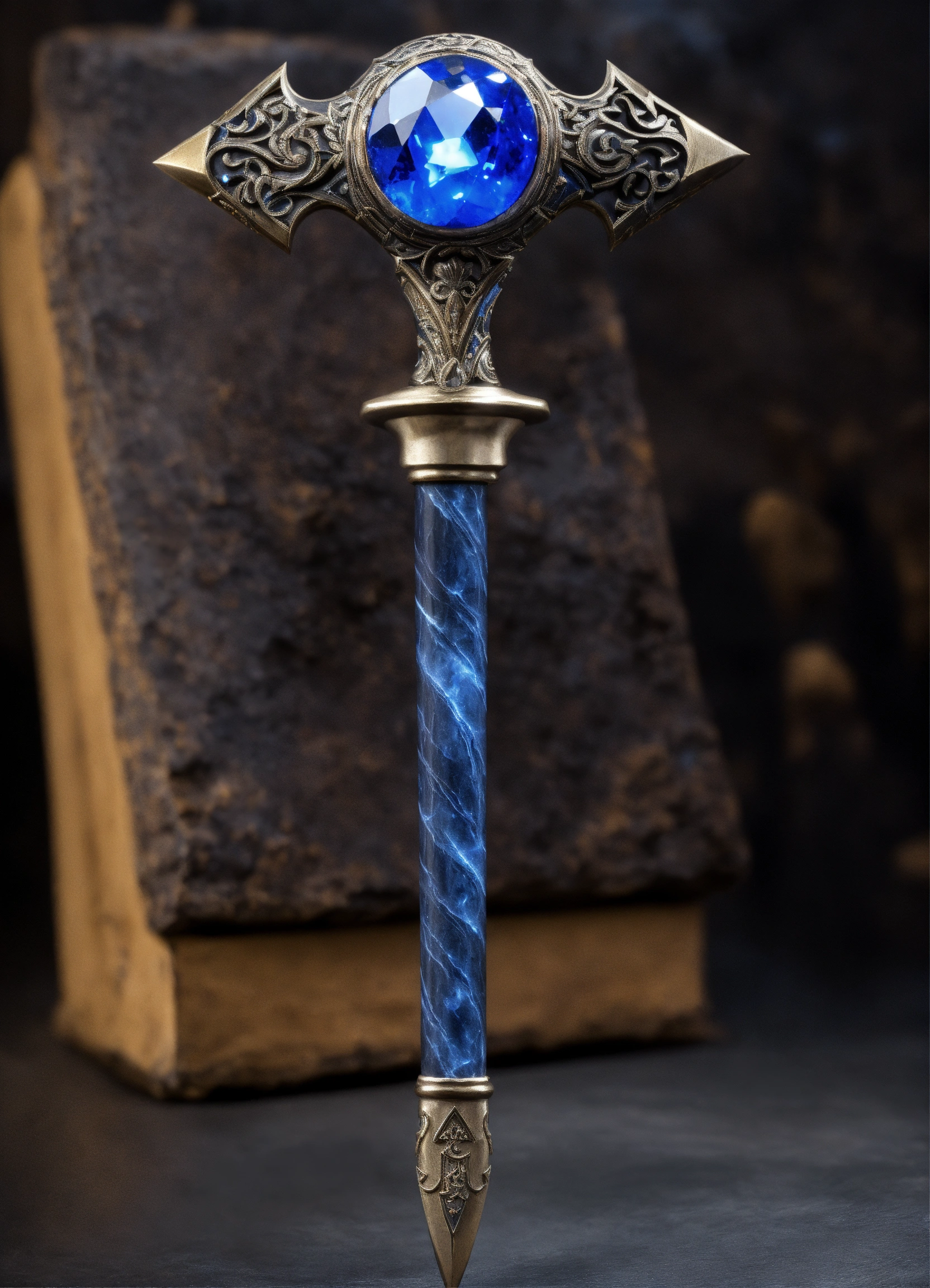 Lexica - Lightning warhammer/maul. Its large, anvil-sized, sapphire ...