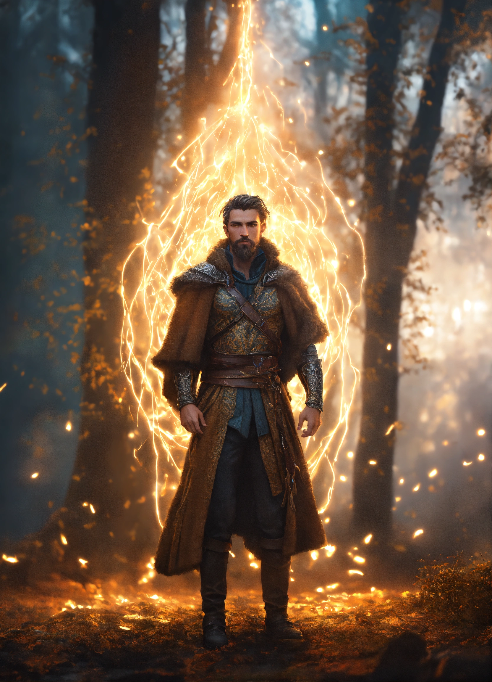 Lexica - A realistic full body portrait of a male magic using druid ...