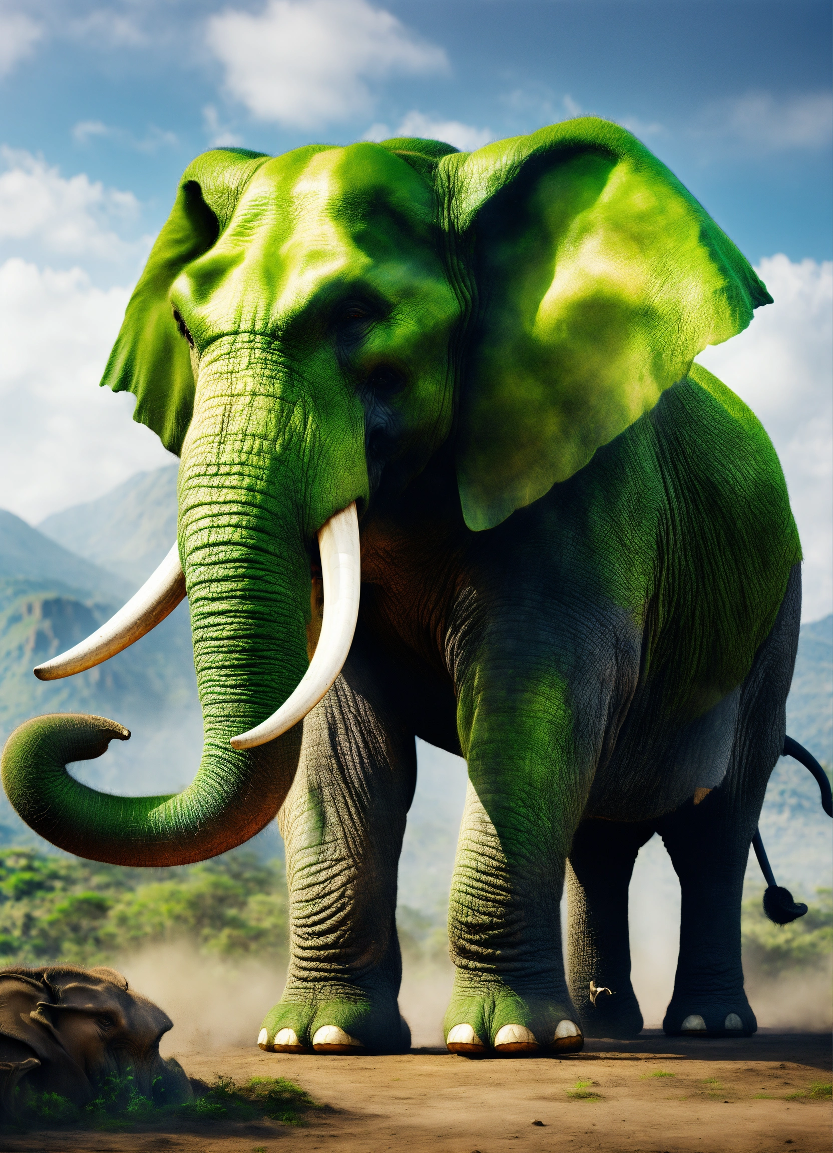 Lexica - Hulk riding an elephant,8k