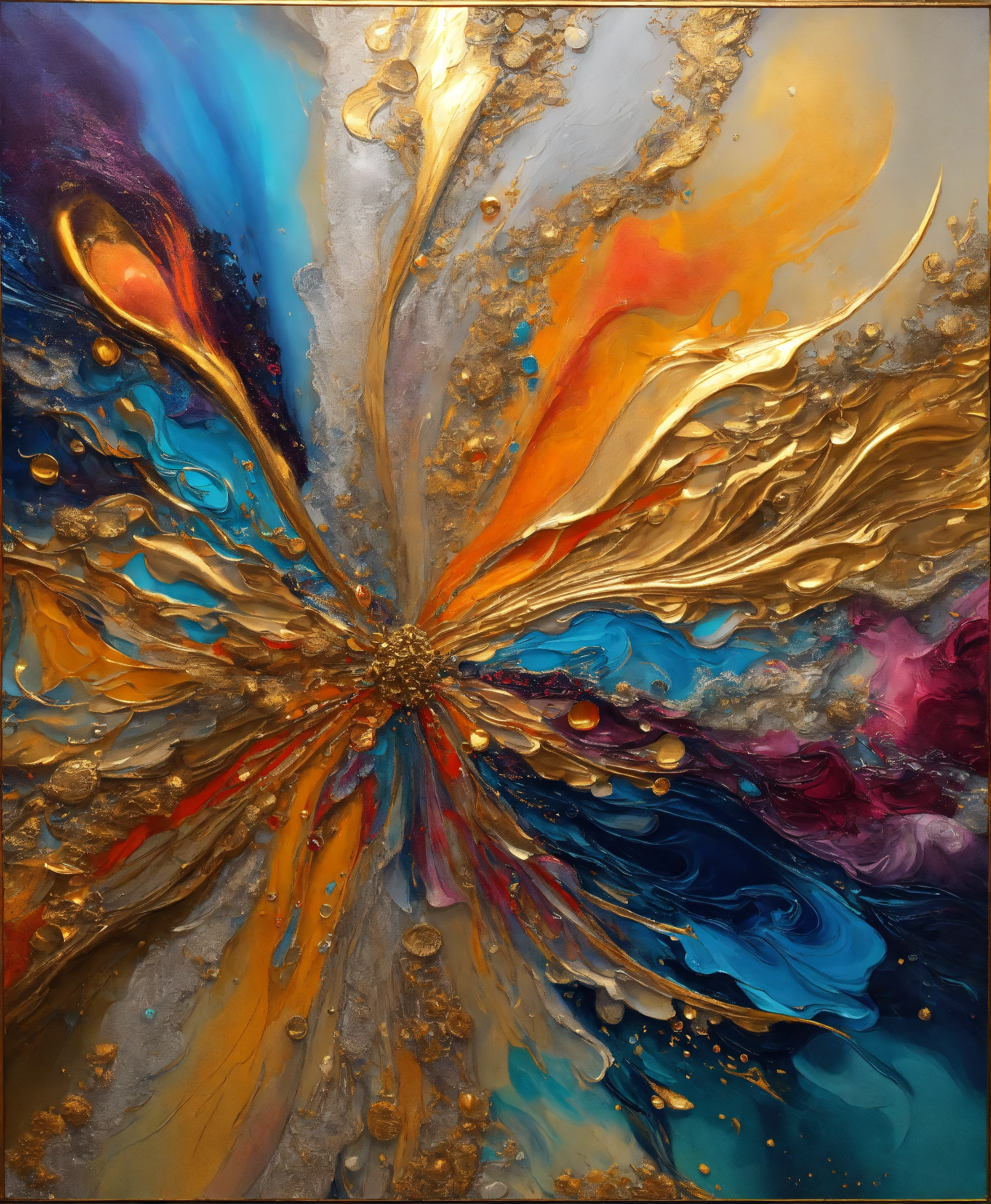 Lexica - Colorful abstract painting oil and water complex complicated ...