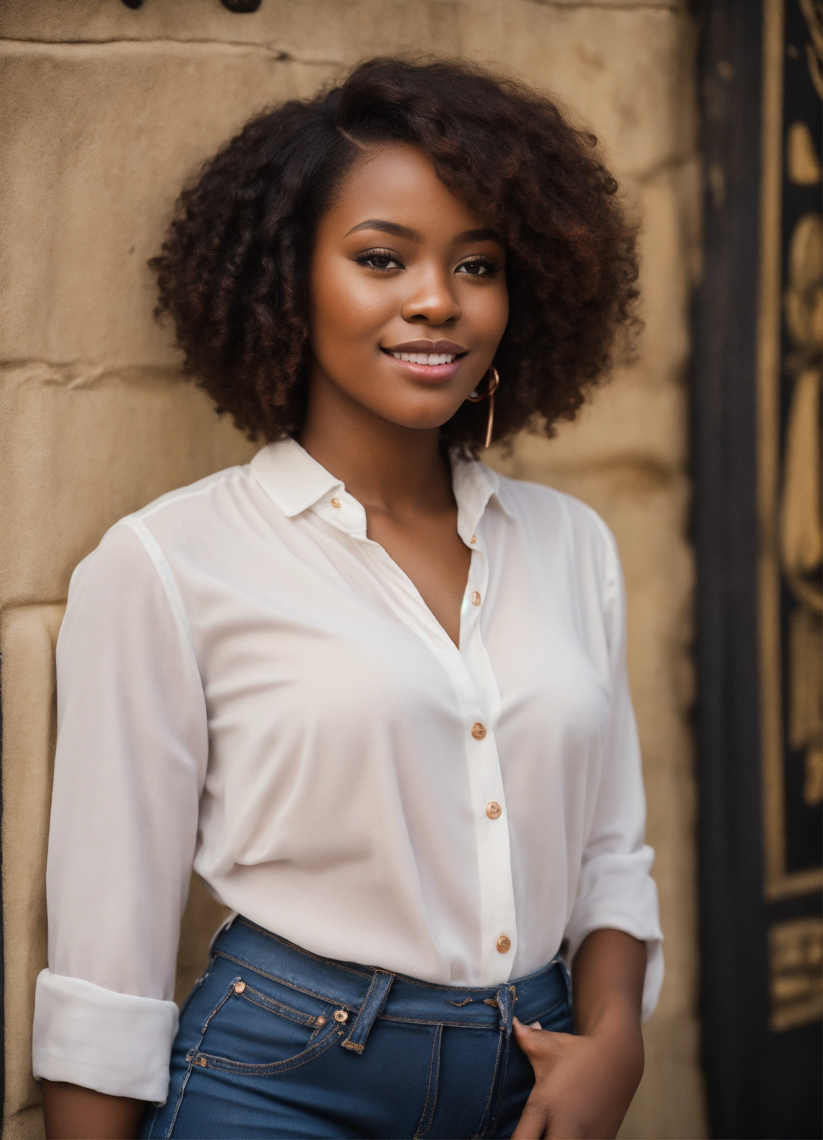 Lexica - A stunning, African American young adult female with bob hair ...