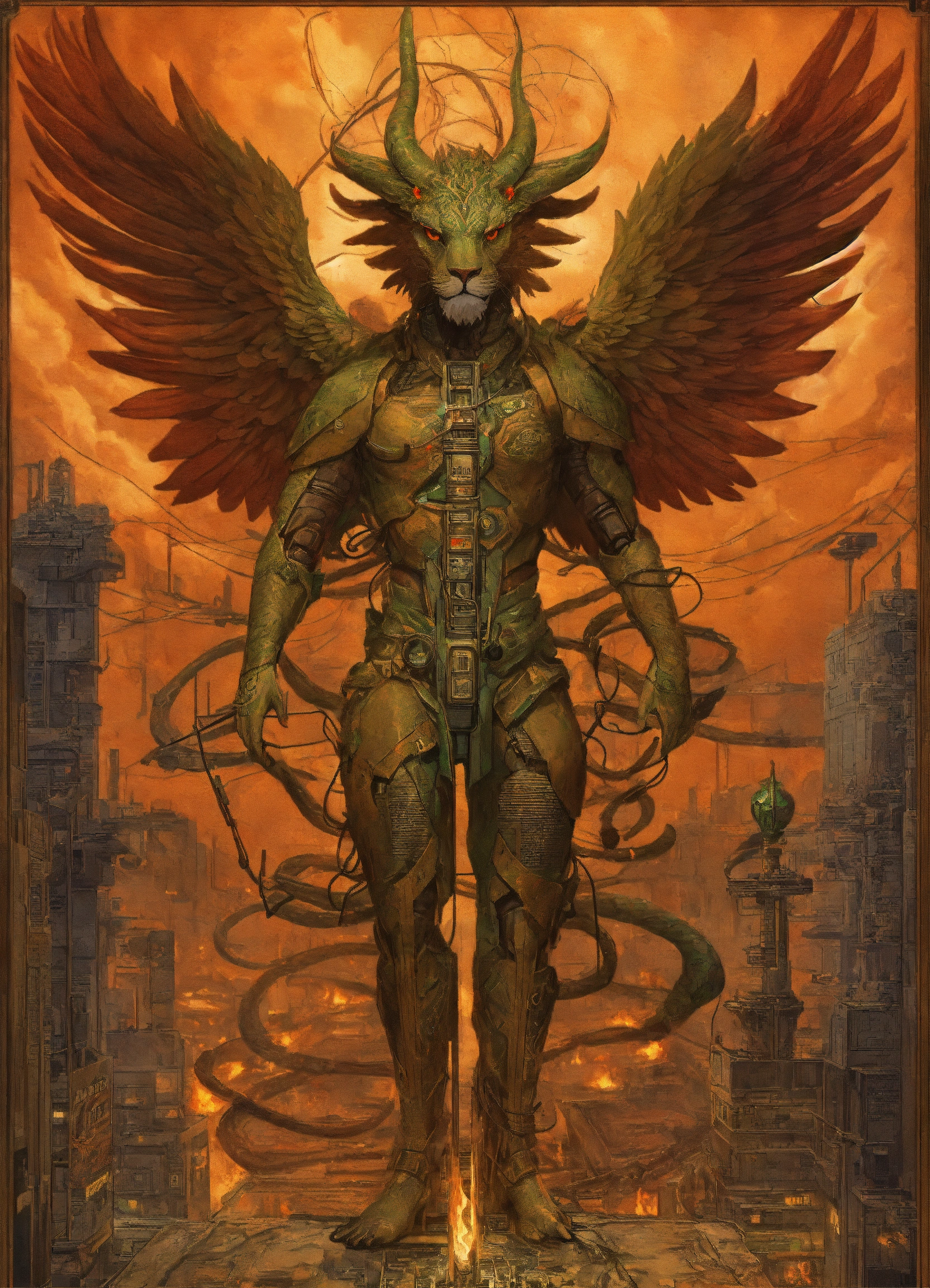 Lexica - Cyberpunk dystopia. Basilisk demon. Robotic snake head ...