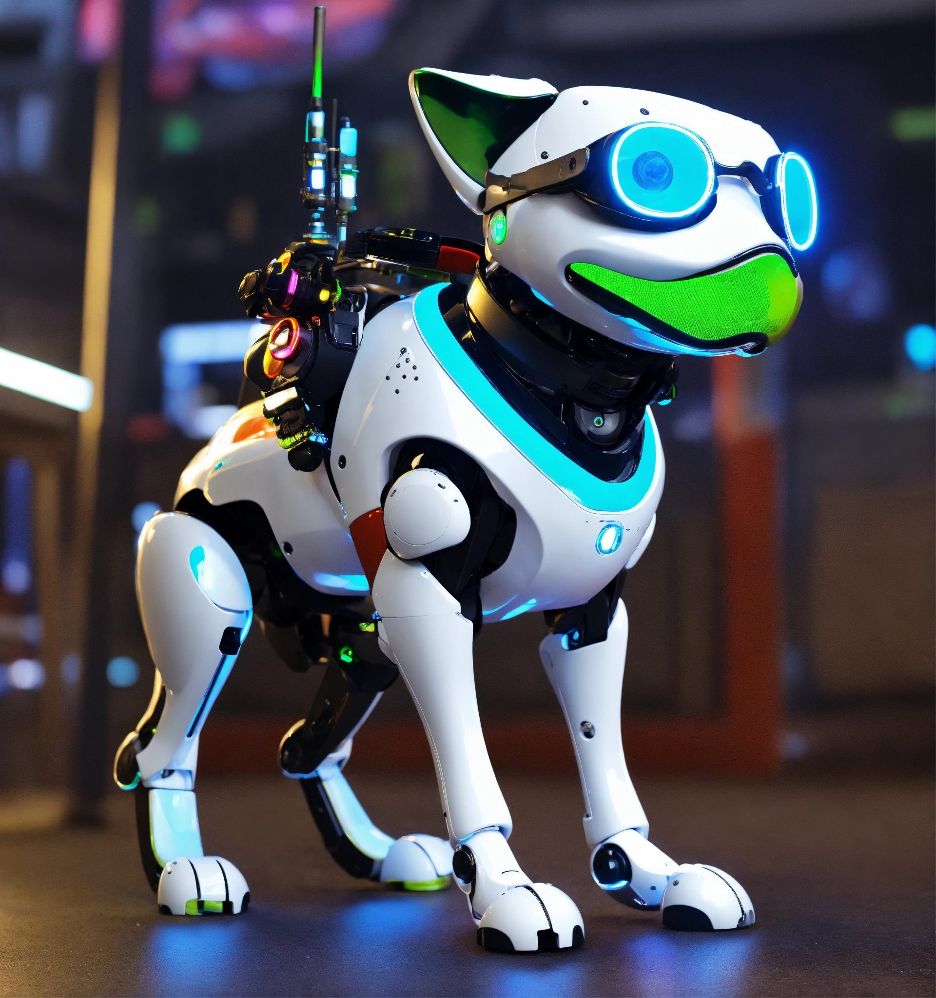Lexica - Frog dog inu immaculate full body cyberpunk style robot with ...