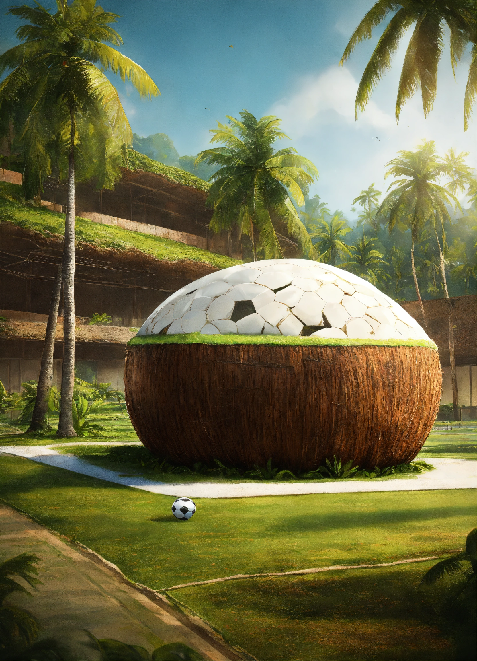 Lexica - A coconut with another coconut on it and another coconut on it and a soccer field on it ...