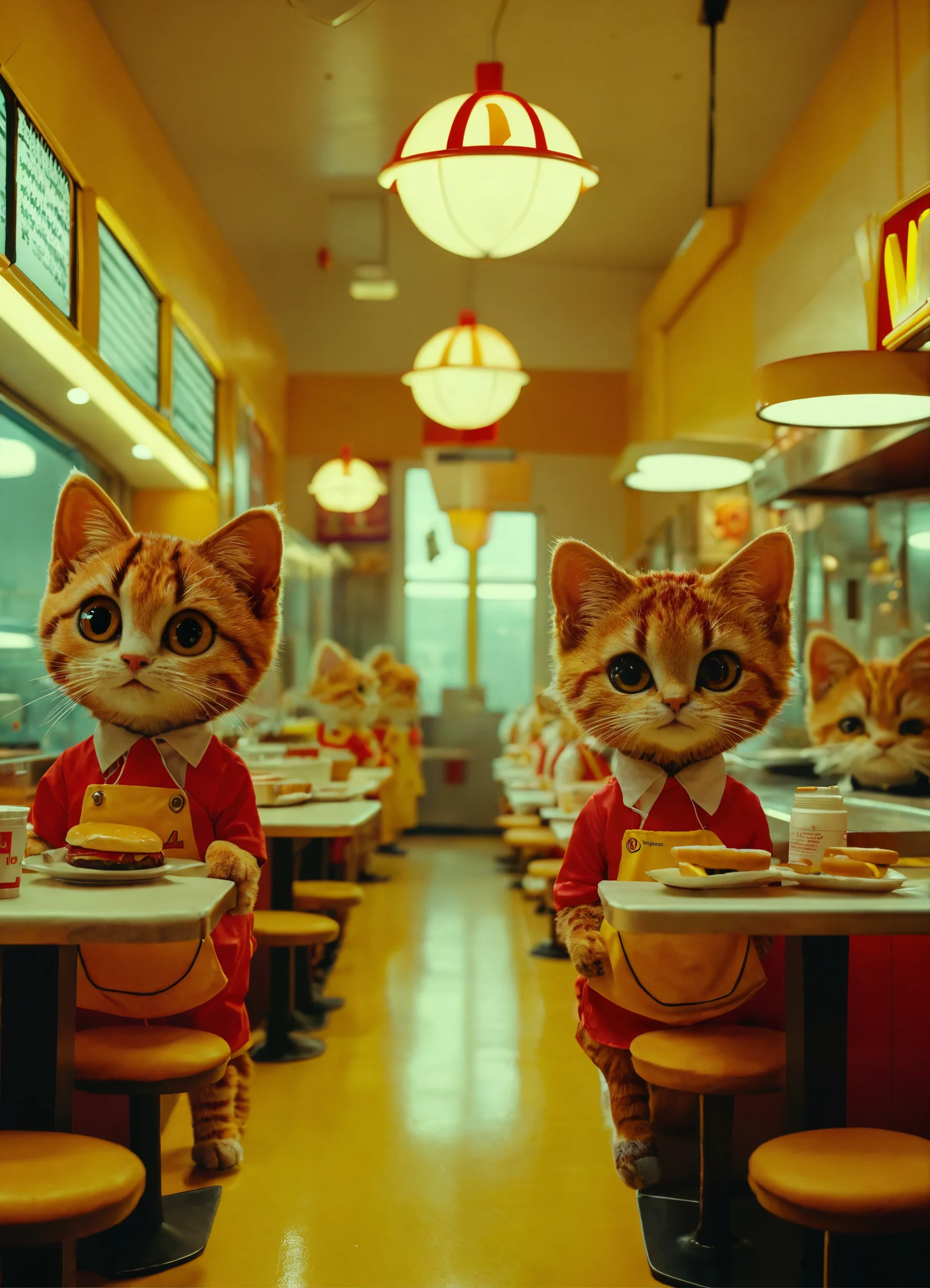 Lexica - A Mc Donalds restaurant interior shot run by anthropomorphic ...