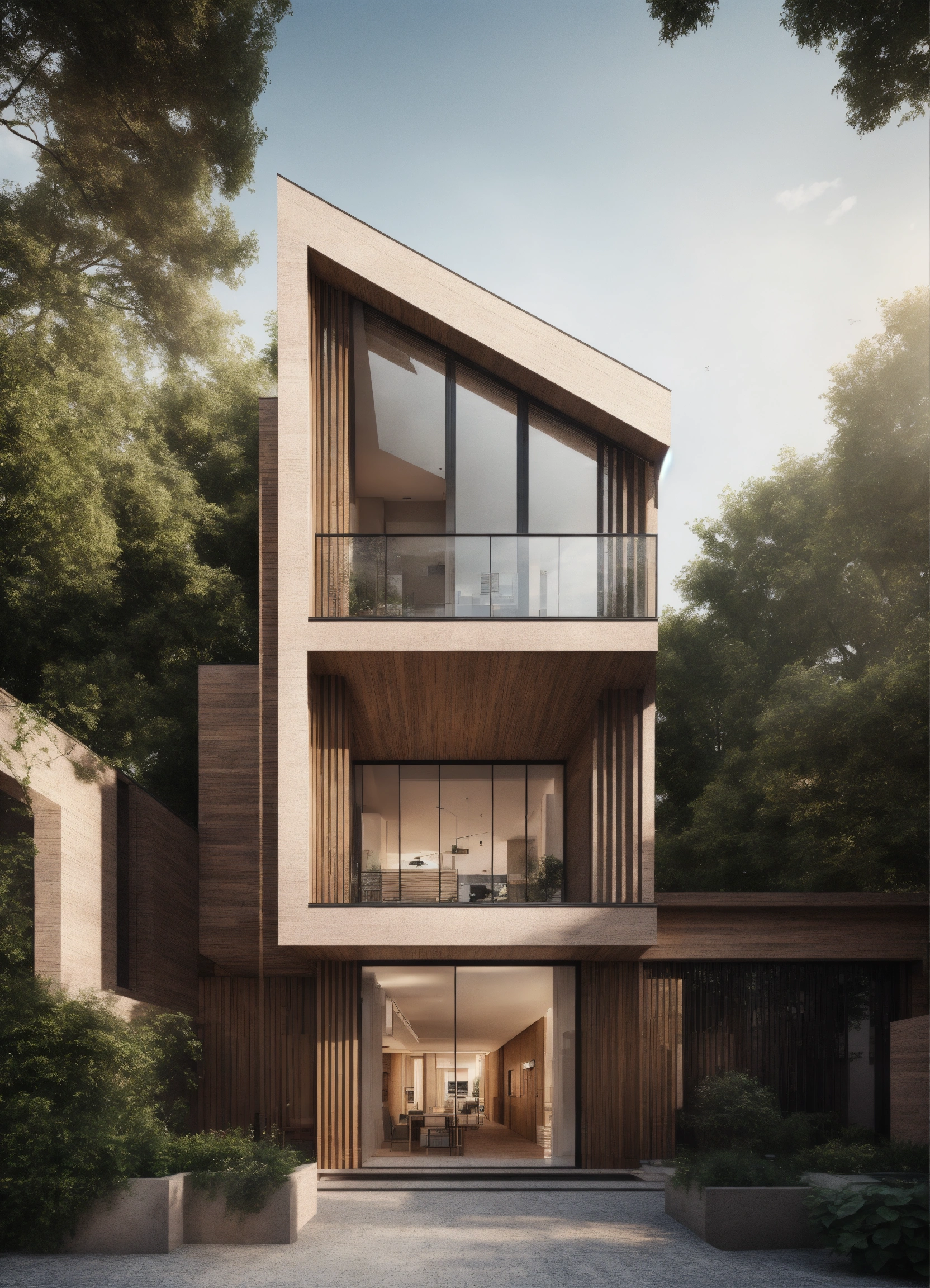 Lexica - Fusion of minimalist vintage and modern architecture drawing ...