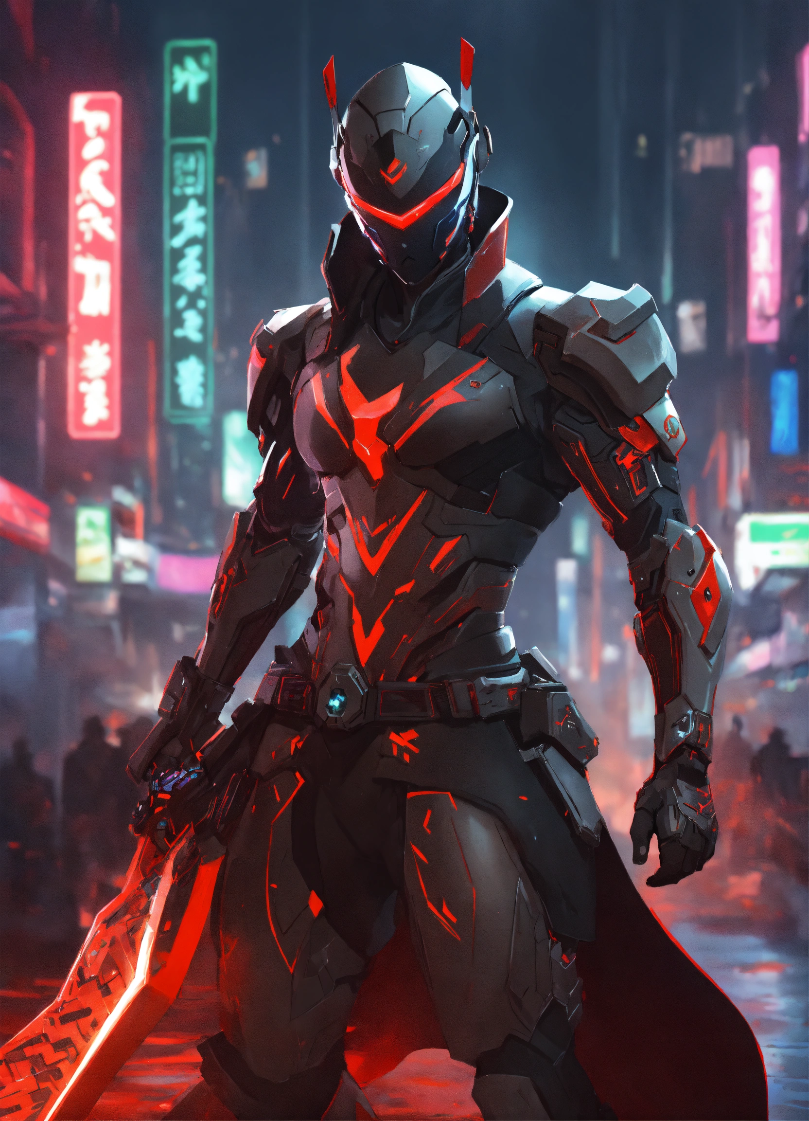 Lexica - Genji Overwatch Black And Red, featuring a black and red color ...