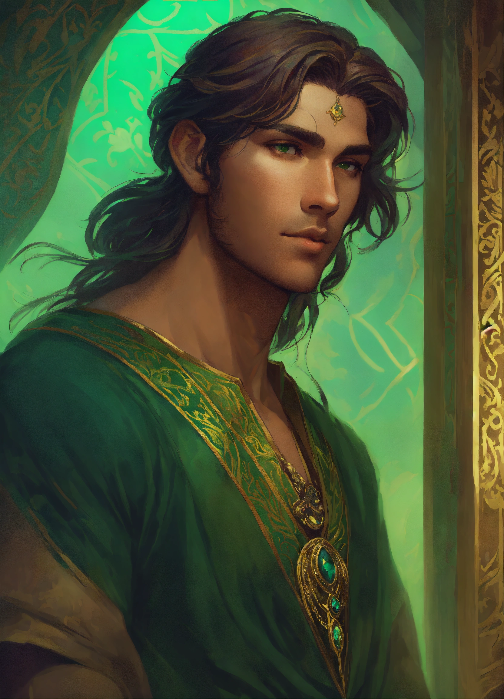 Lexica - Full body portrait of handsome persian elf male scout, high ...