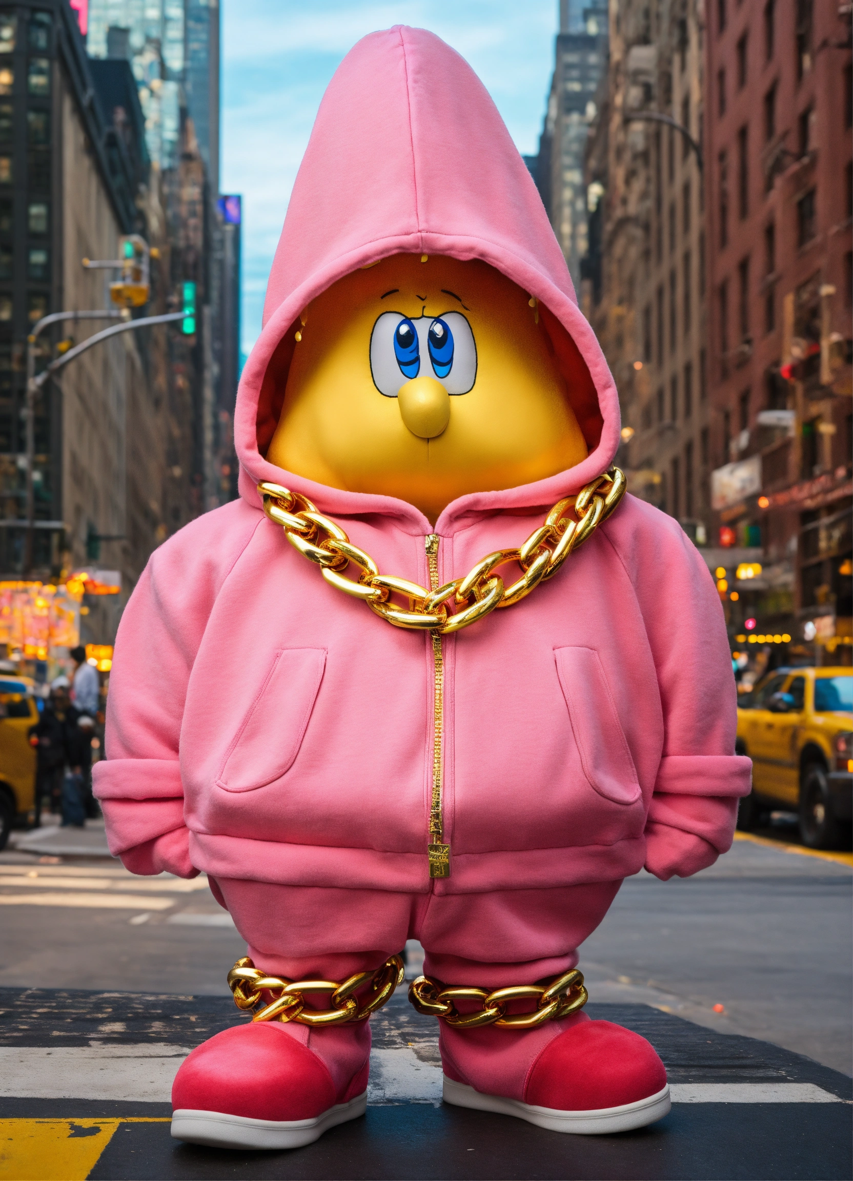 Lexica - Patrick star wearing a hoodie with a gold chain in the city of ...