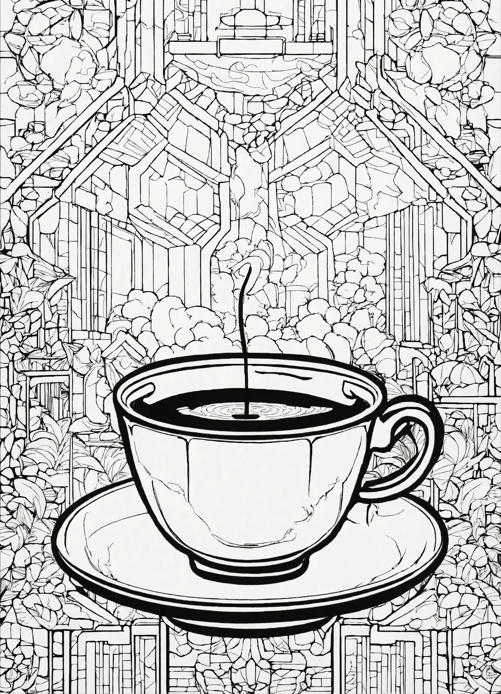 Lexica - Coloring page for adults, espresso cup, symmetrical, white ...