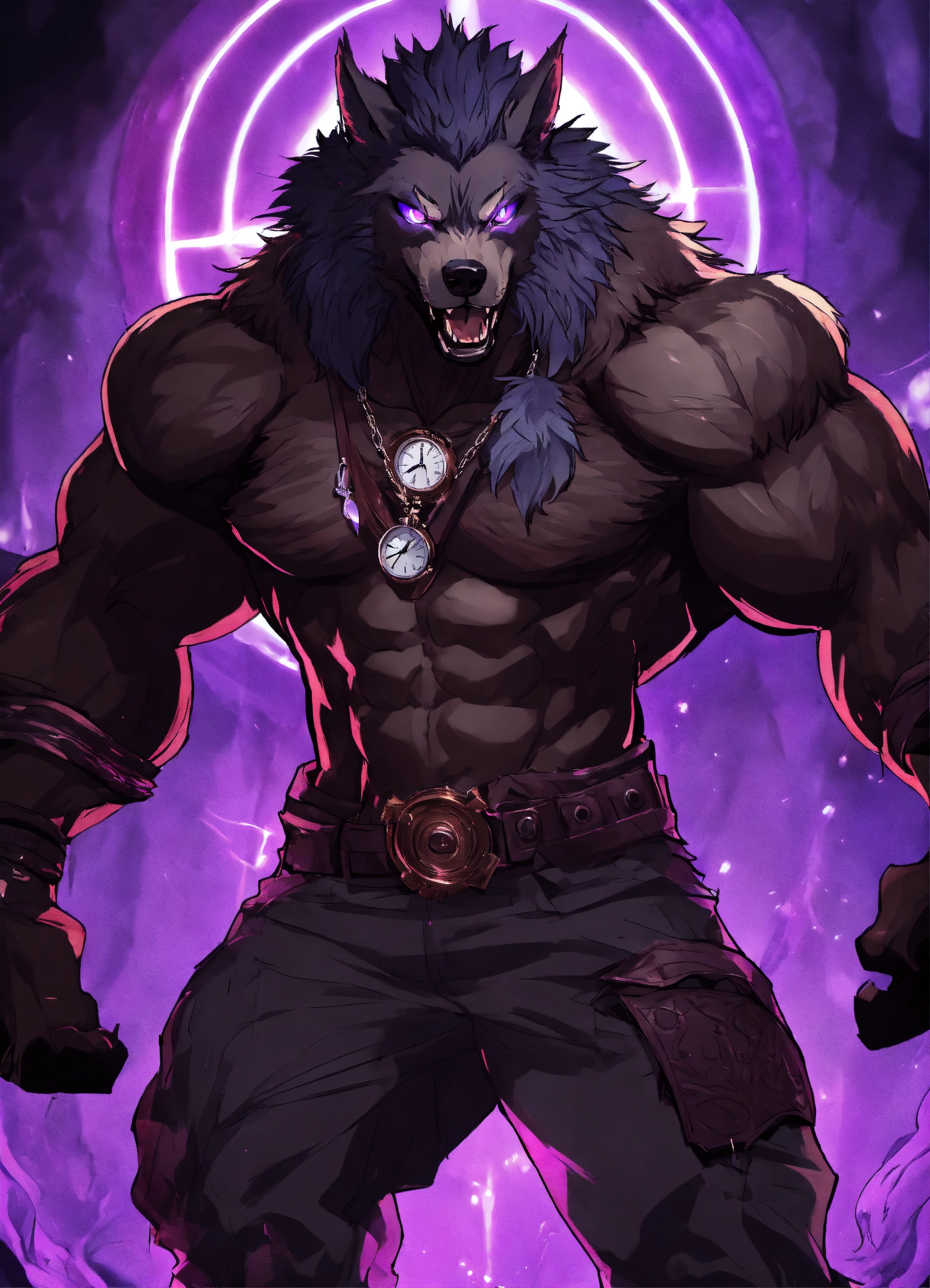 Lexica - African werewolf anime character, muscular physique, which is ...