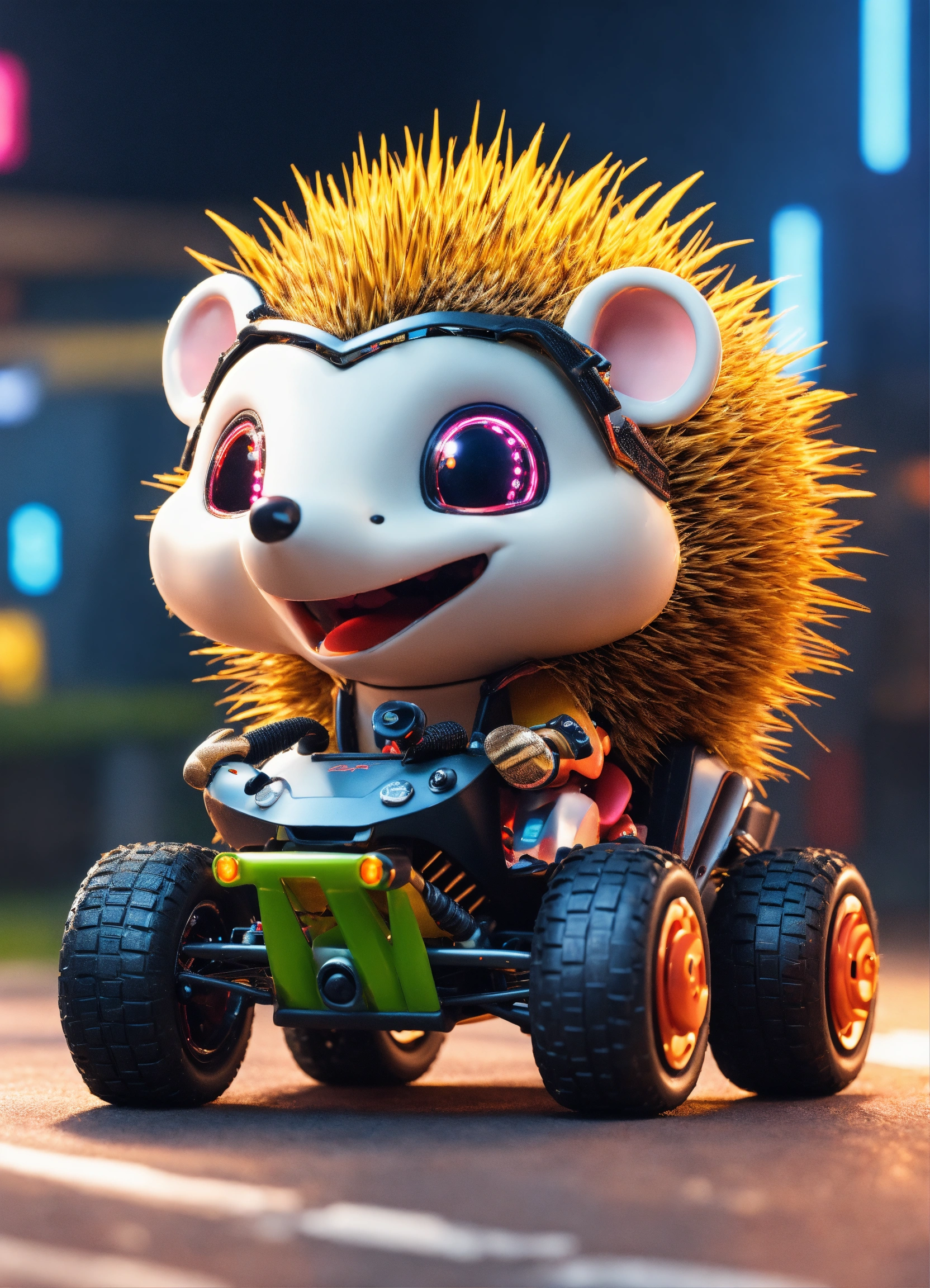 Lexica - Cute, cyber, hedgehog, punk smile showing teeth, high res, 8 k ...