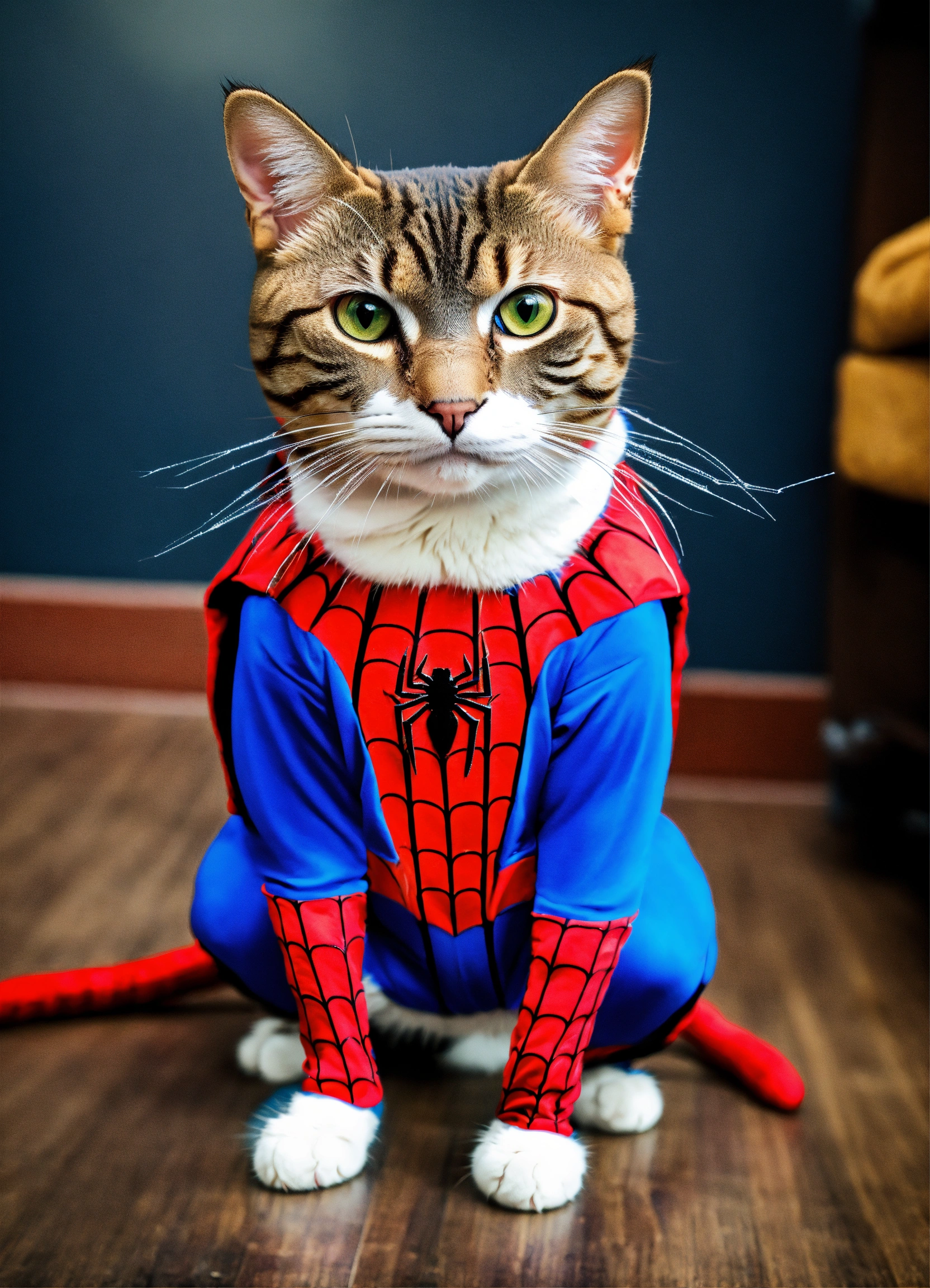 Lexica - A cat dressed as Spider-Man