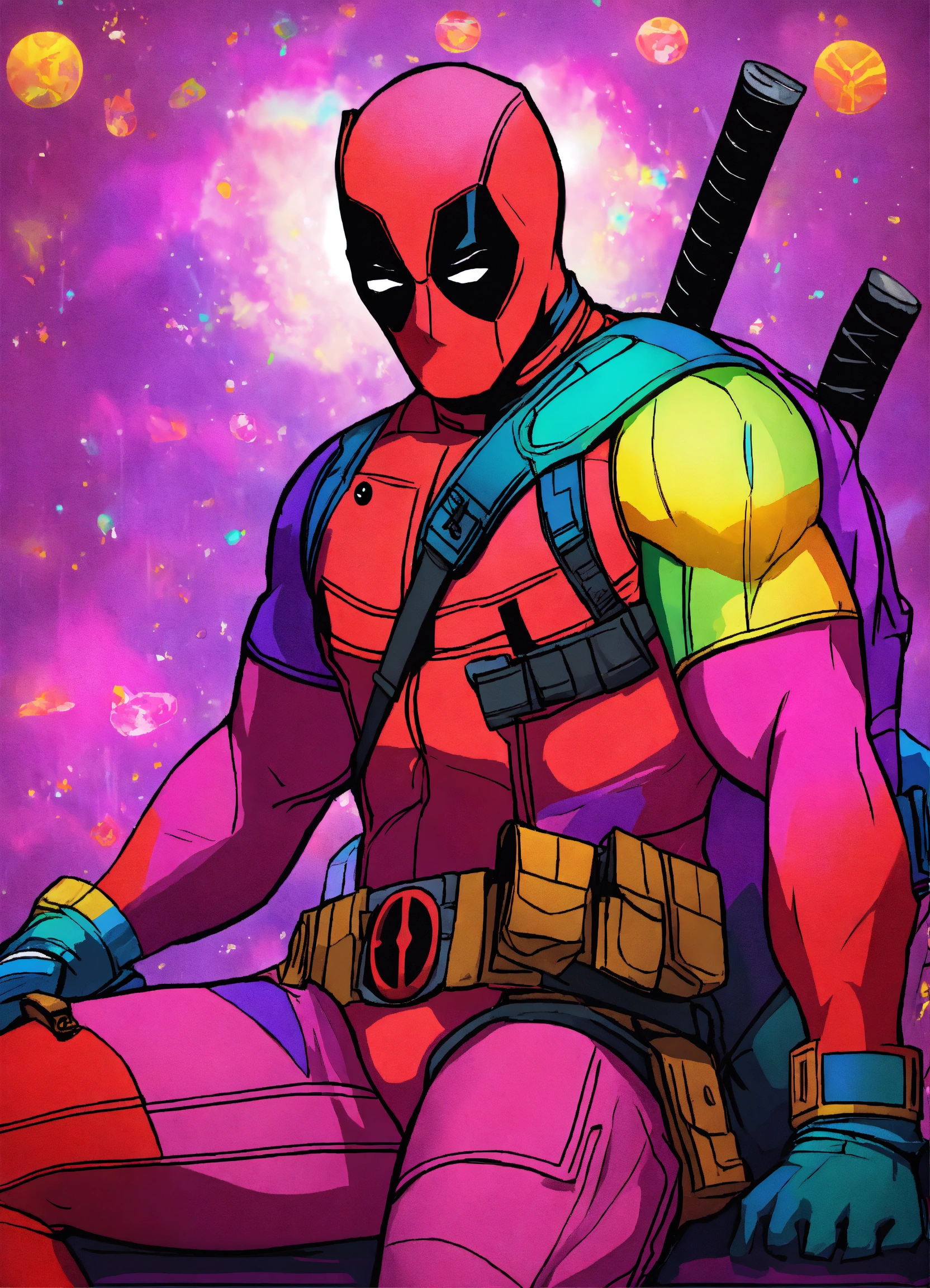 Lexica - Deadpool god purple rainbow