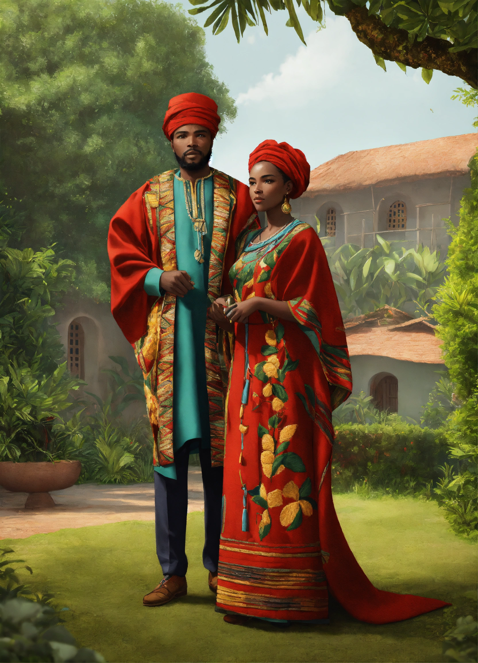 Lexica - ILLUSTRATE a Cameroonian man and woman with an elaborate ...