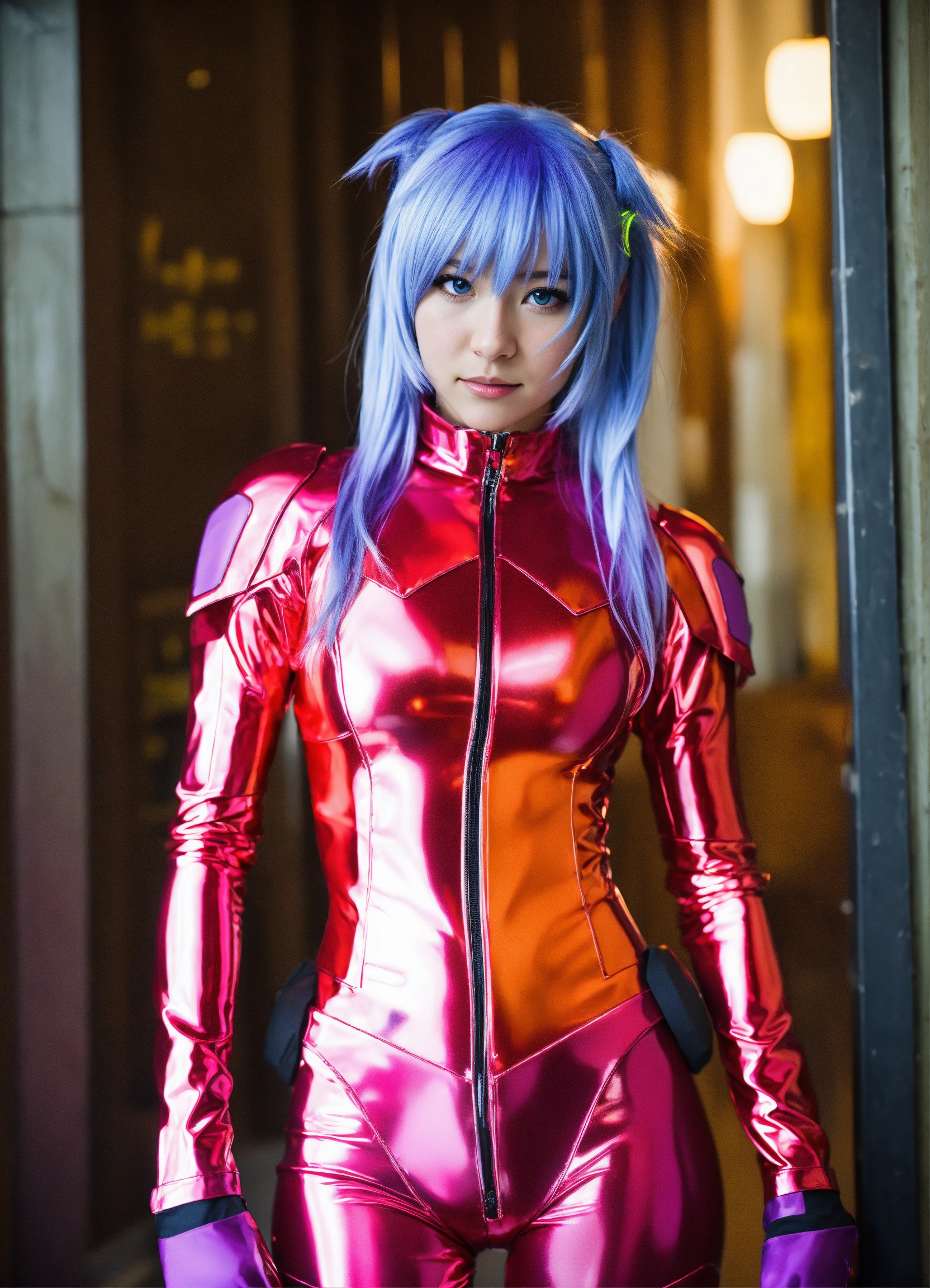 Lexica - Shiny neon genesis evangelion cosplay woman