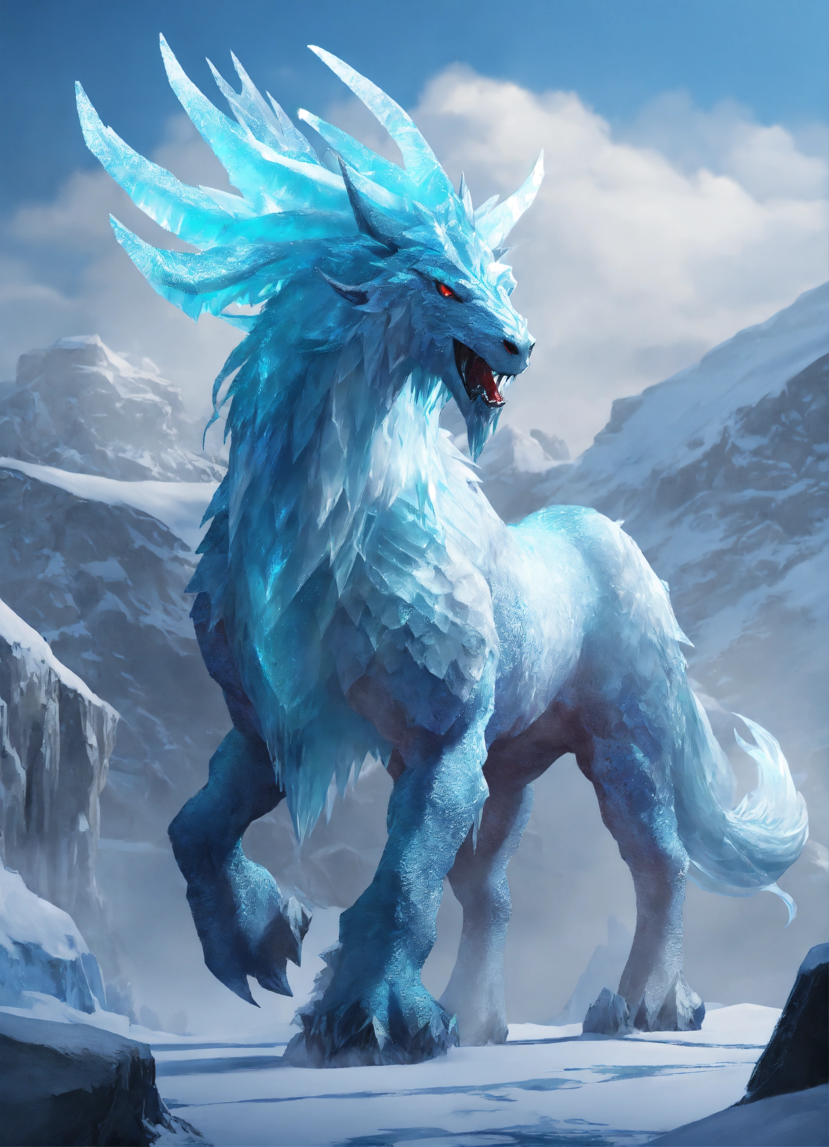 Lexica - Dungeons and dragons style, ice mythical creature, 8k, Unity