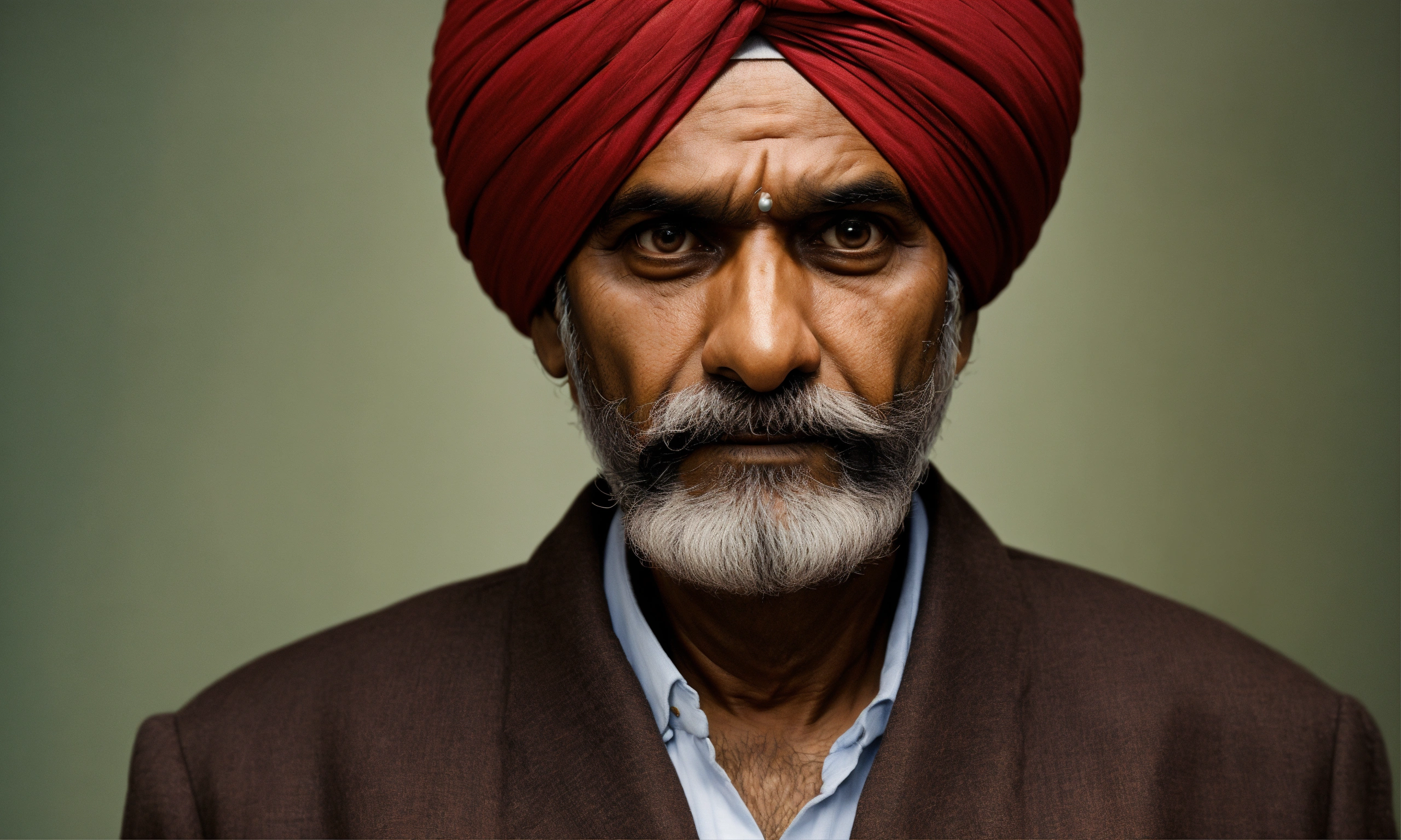 Lexica - A 60 year old indian man wearing turban, looking tense. Full ...