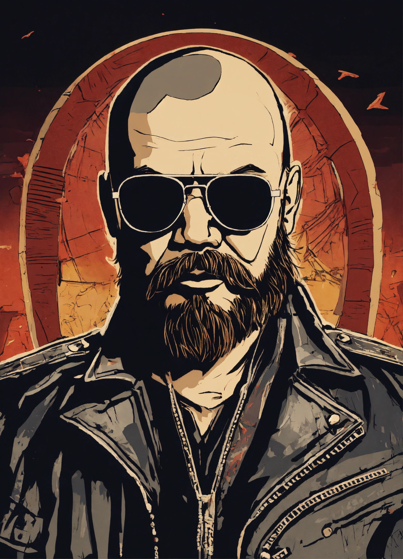 Lexica - Illustration of a cool Lenin in a rocker avatar, donning ...