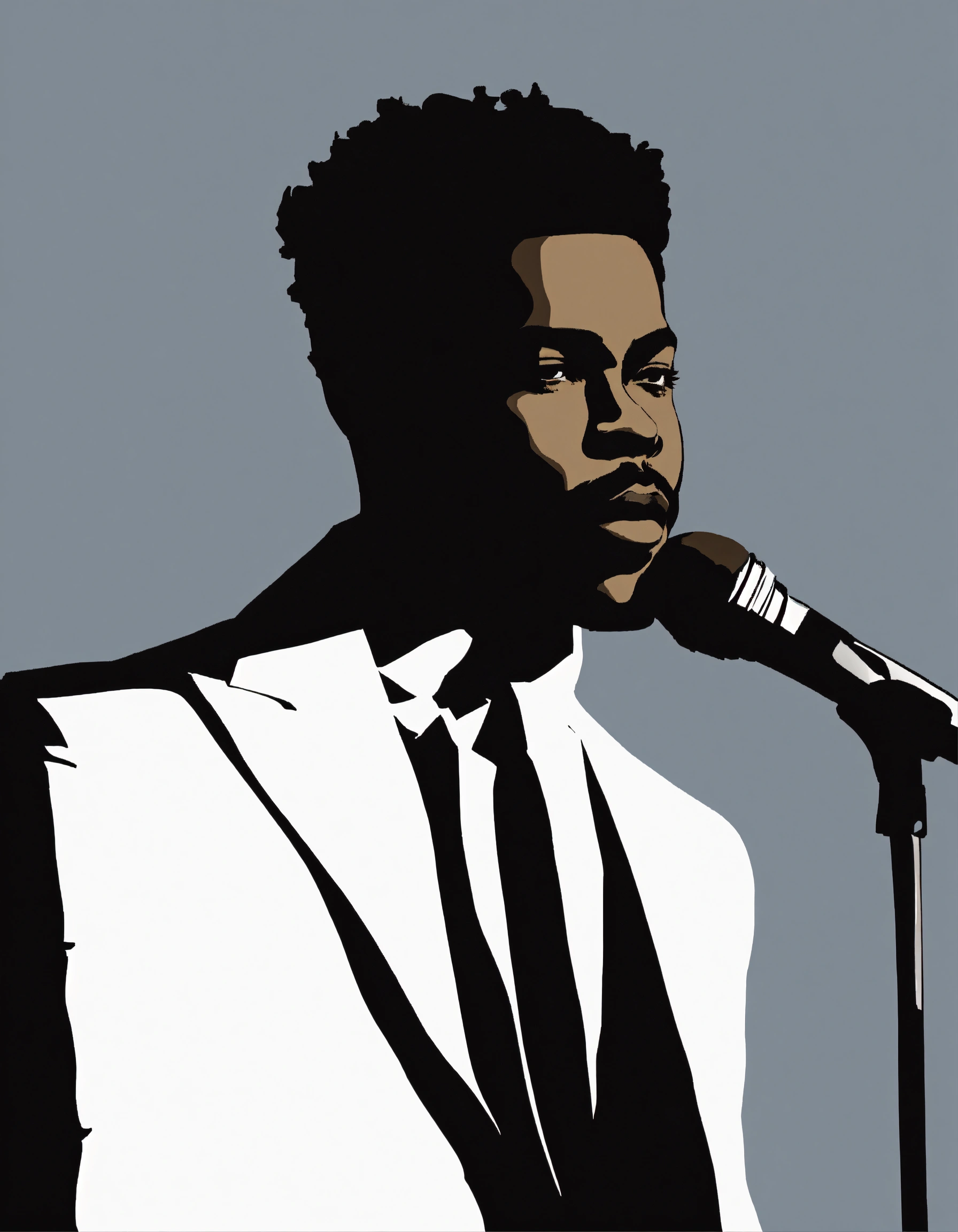 Lexica - Side view, three-quarter, slender African American male jazz ...