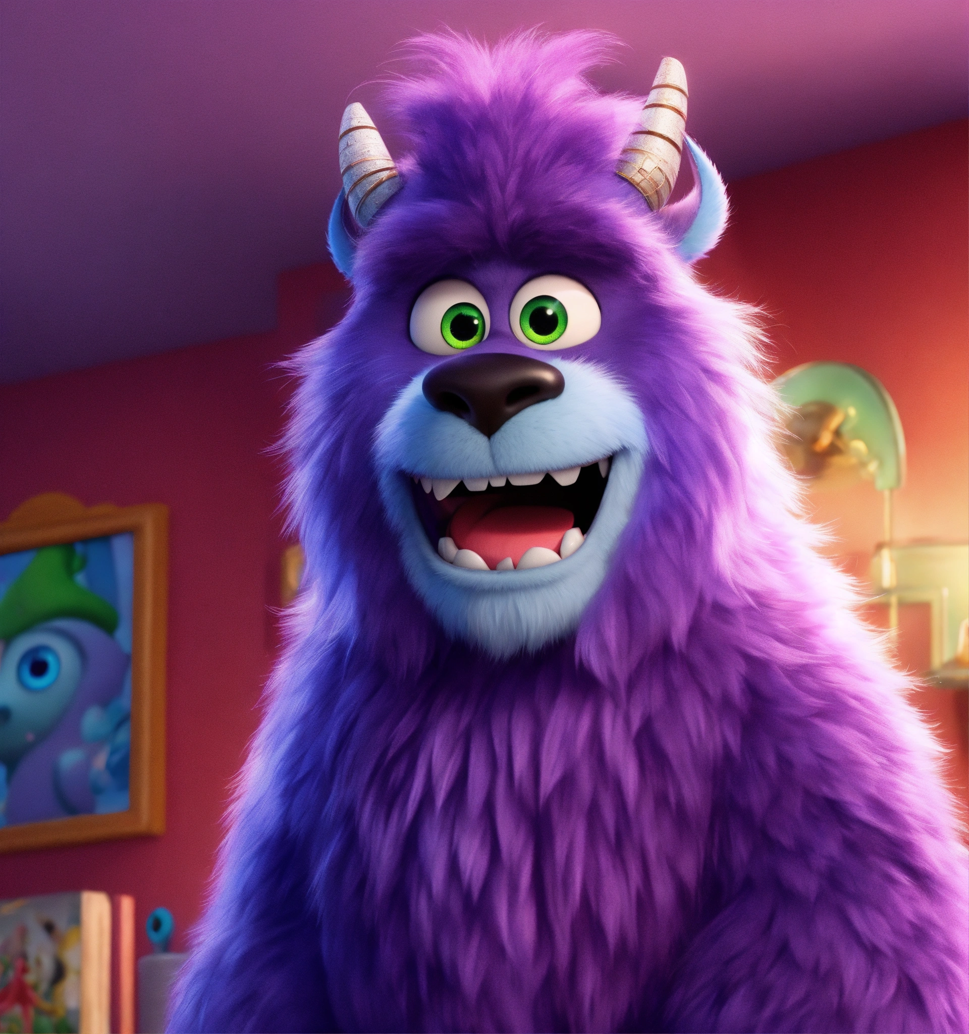 Lexica - Zoom out on an big, over friendly, fun loving, hairy, tall ...