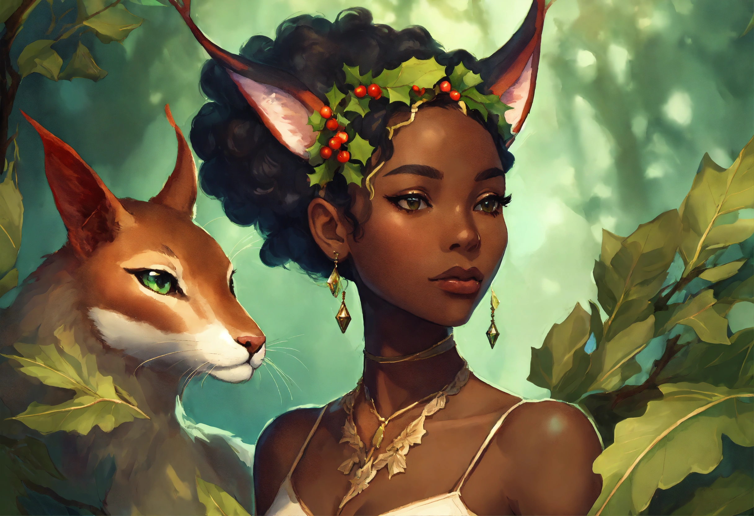 Lexica - Sans antlers, Deep complexion extremely pointed eared Black ...