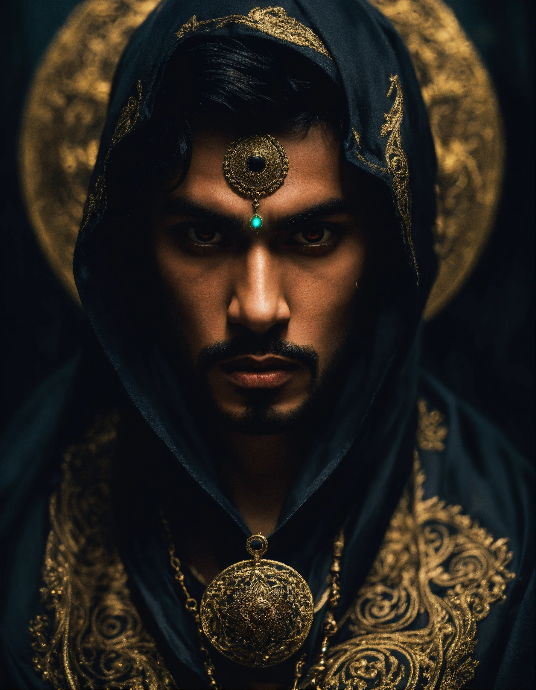 Lexica - Dark, mysterious and dramatic headshot of a young handsome ...