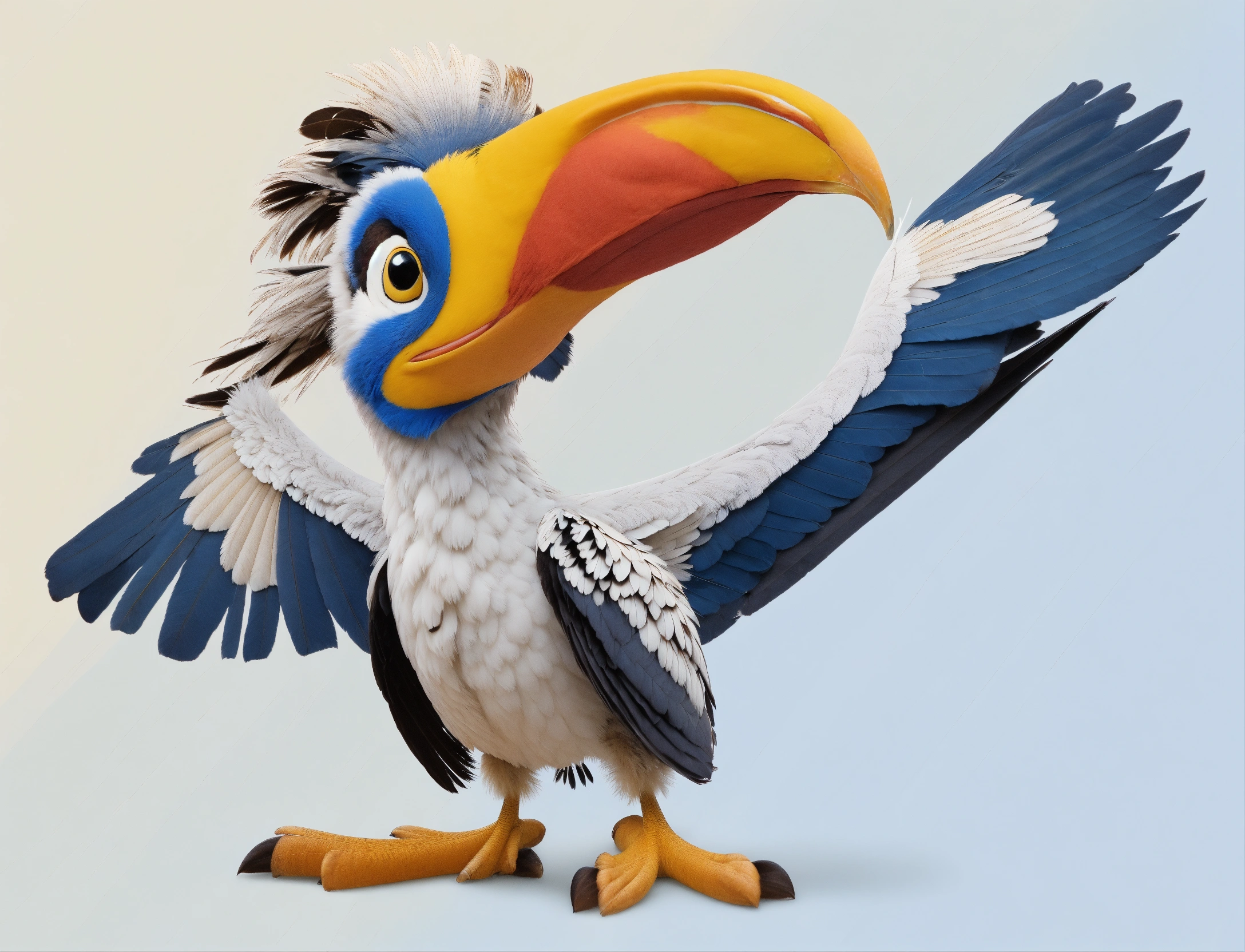 Lexica - Zazu yellow-billed hornbill, big-tailed bird, from Disney's ...