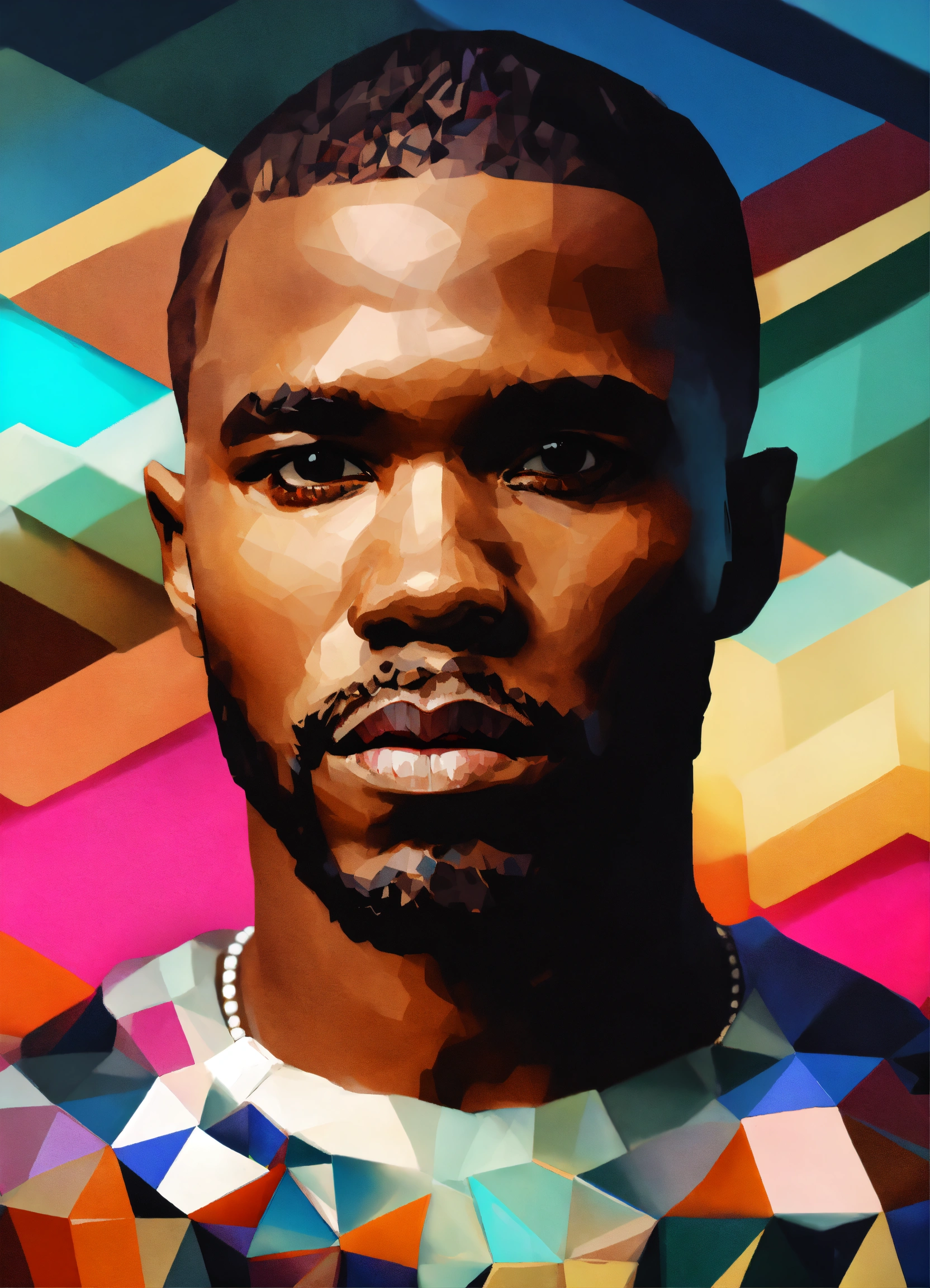 Lexica - Portrait of frank ocean verry abstract poligon style 3d