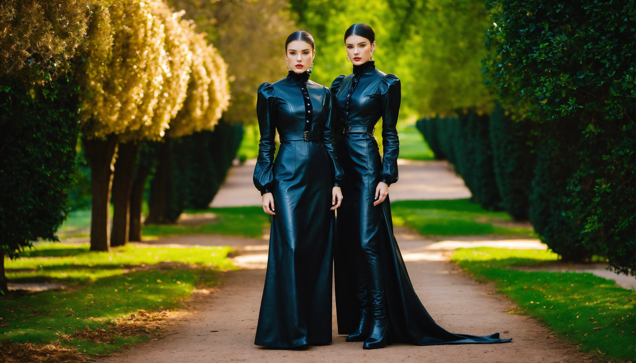Lexica - Two stunning arrogant women fashion model, strict victorian ...