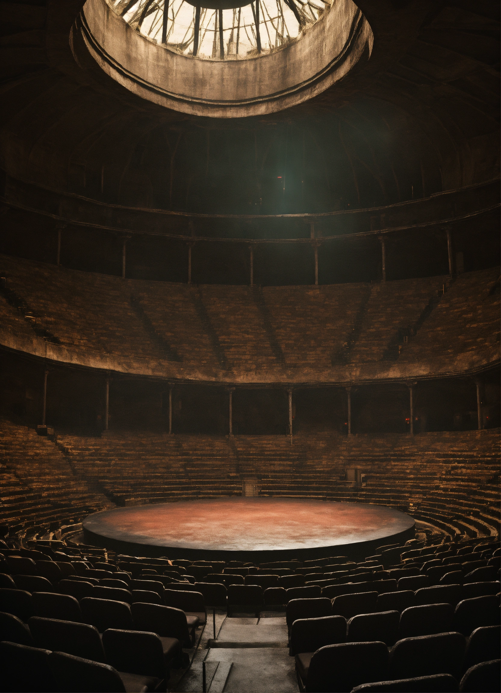 Lexica - Round arena for battles, dark, creepy, seats are arranged in tiers