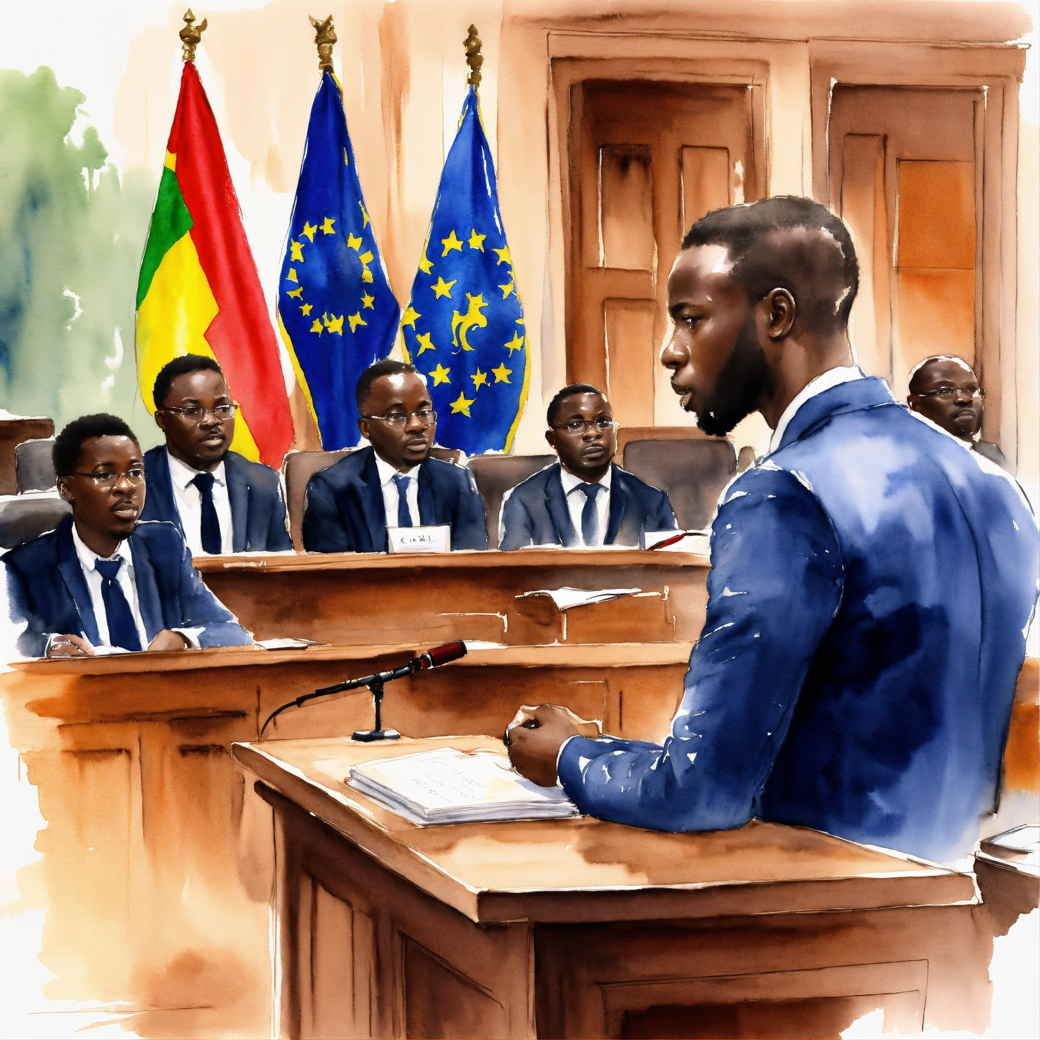 Lexica - African lawyer in courtroom wearing Chelsea soccer jersey ...