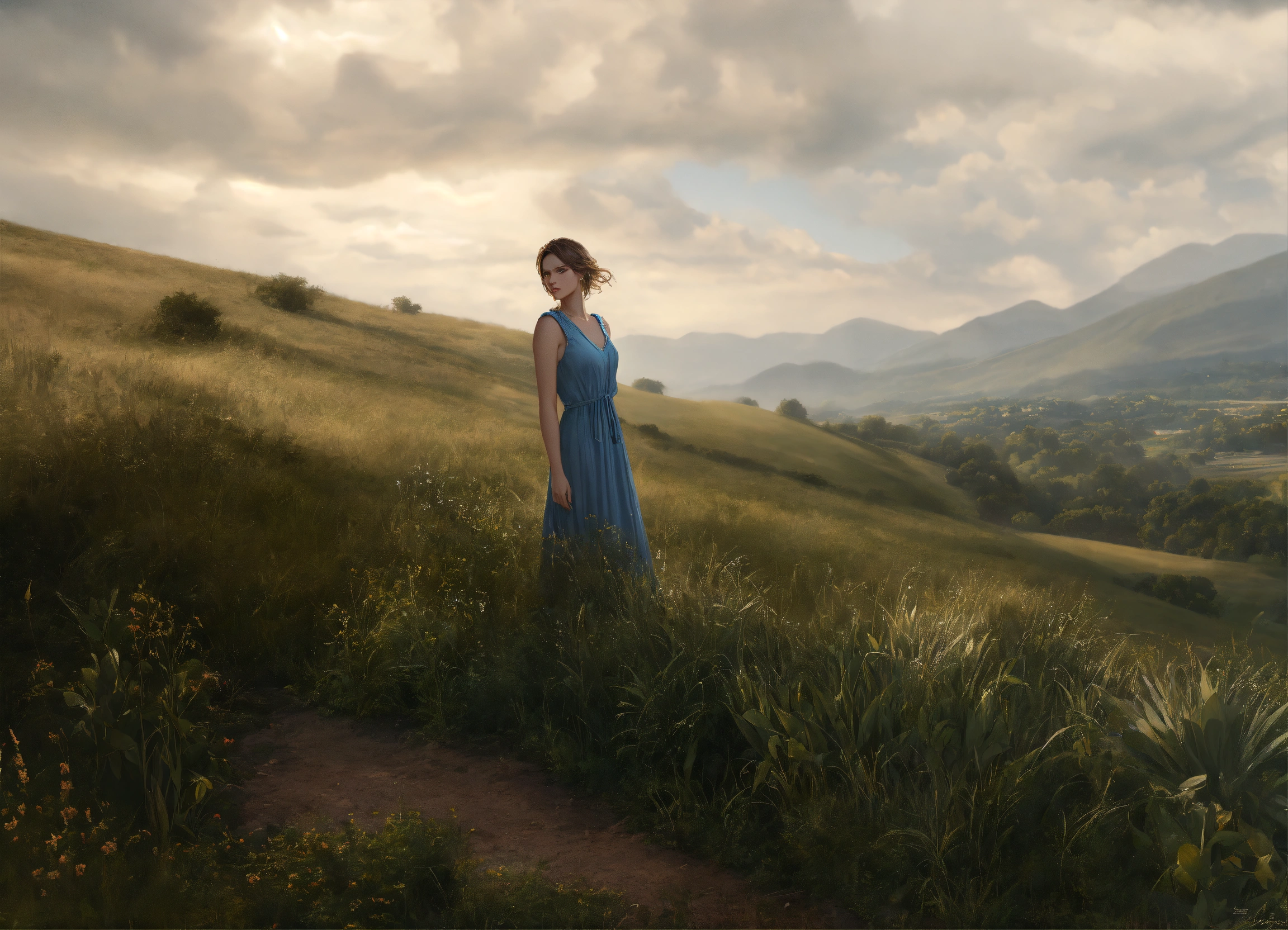 Lexica - Man blu eyes, hyper realism, poetic, romantic, long dress ...