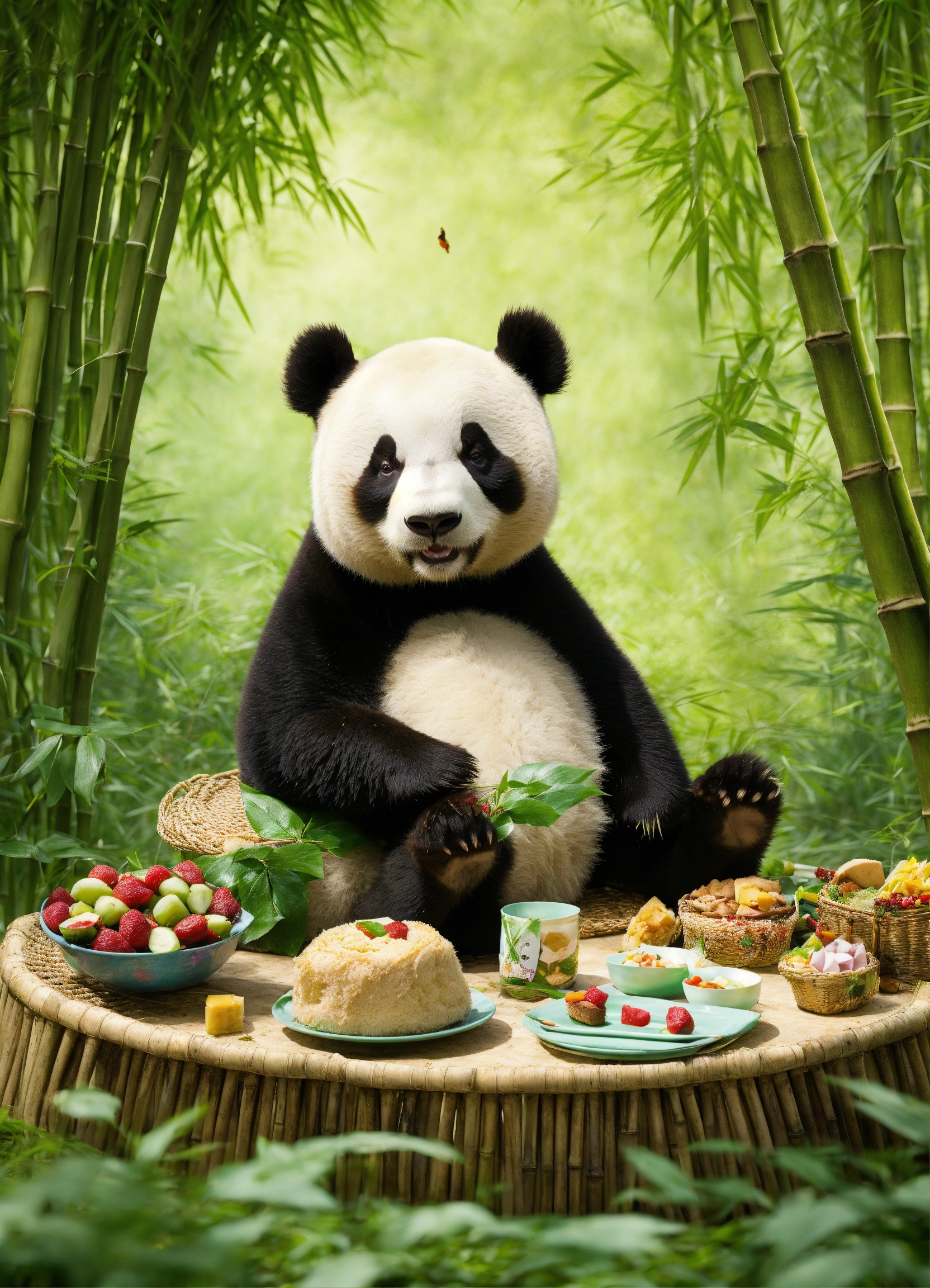 Lexica - Join a panda picnic party amidst lush greenery, where these ...