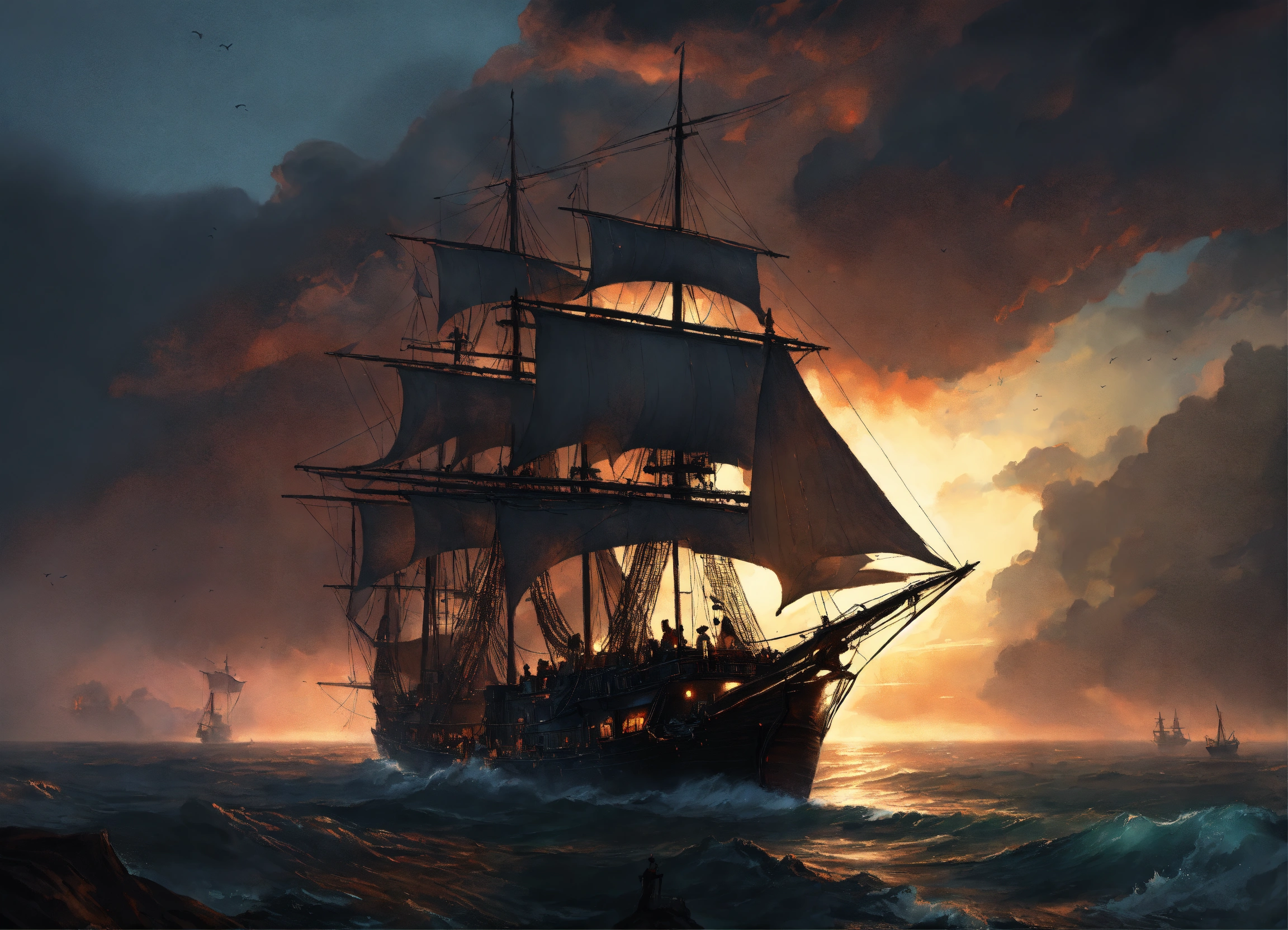Lexica - Pirate Black Sails, dark ambient, art by greg rutkowski ...