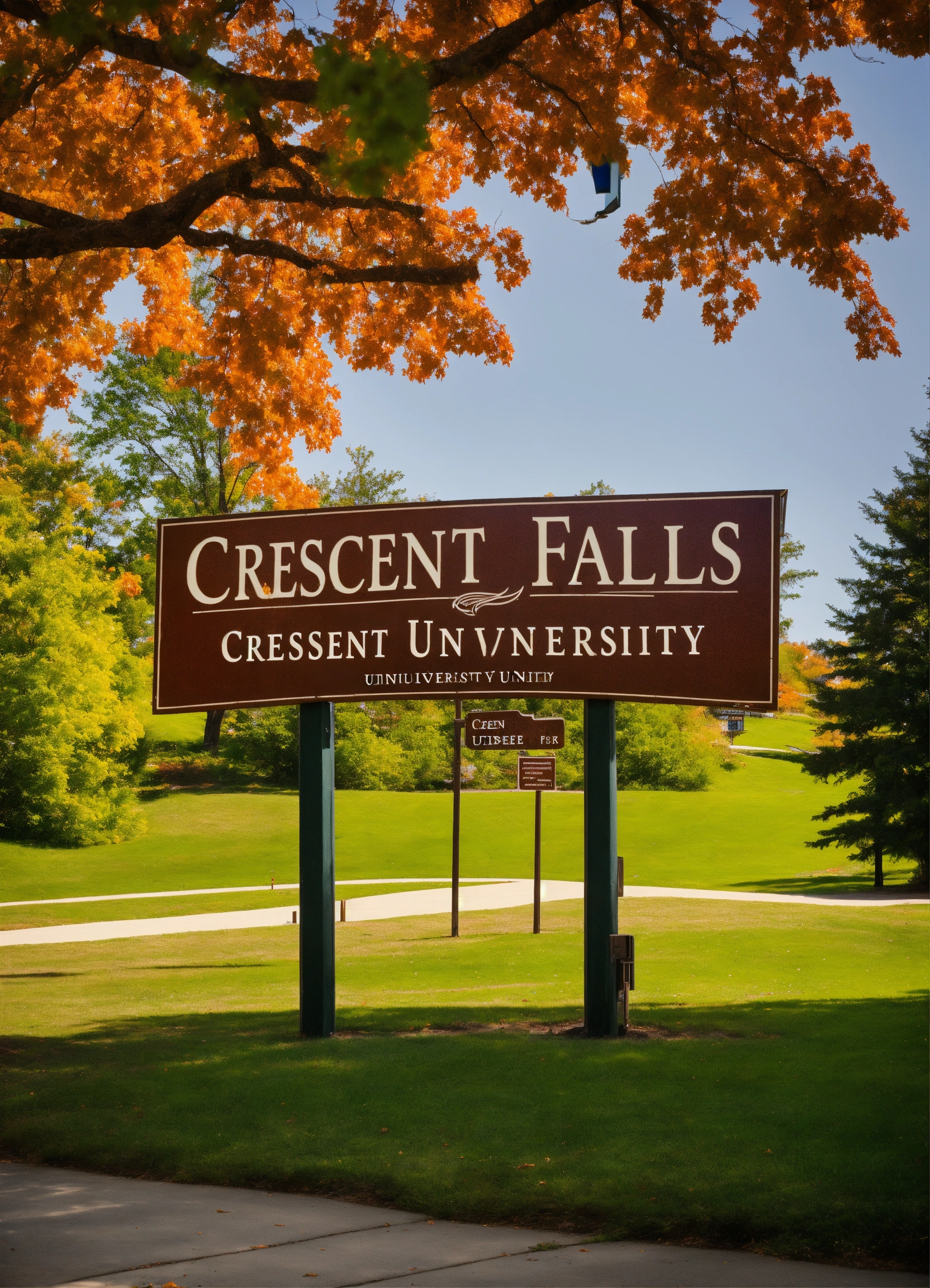 Lexica - University Campus sign, Crescent Falls University, black students