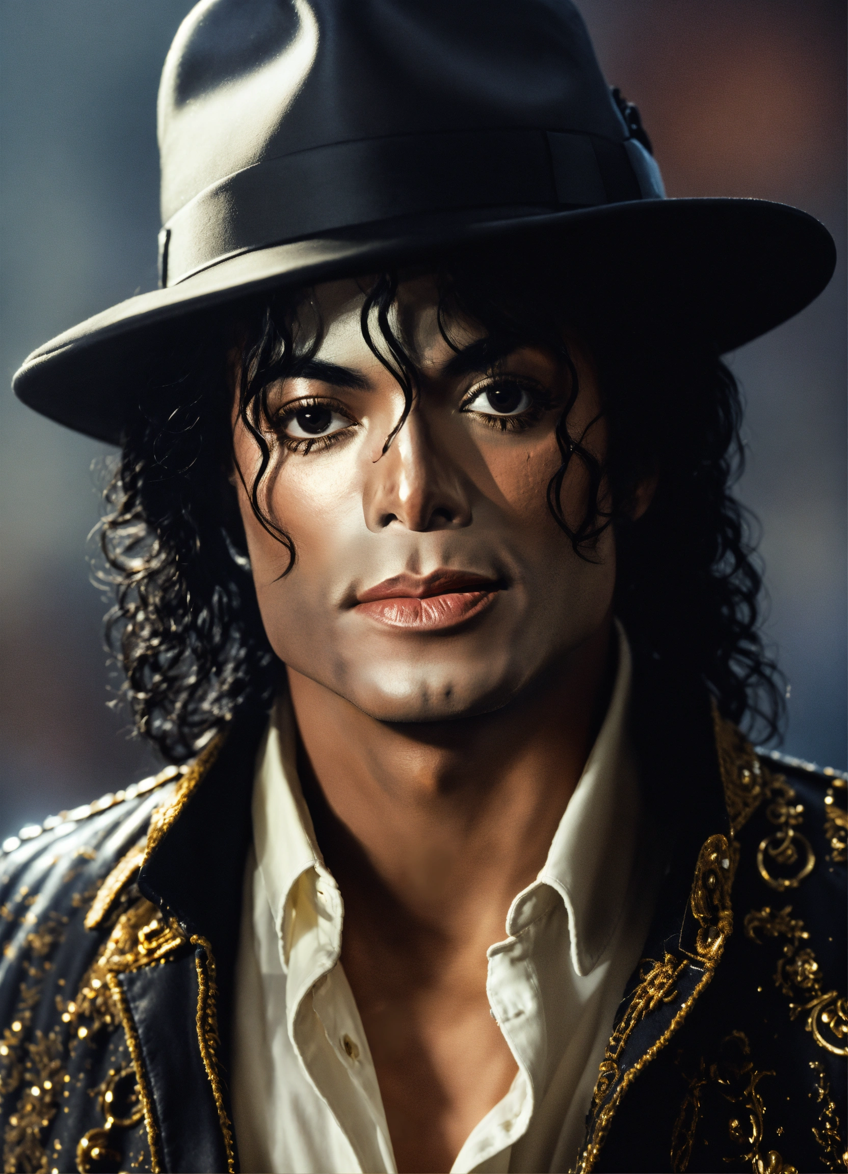 Lexica - Michael jackson, realistic, looking at camera, 8k