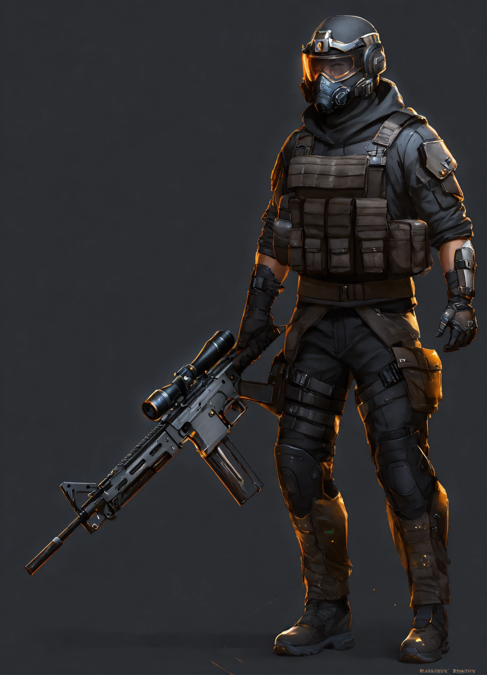 Lexica - Concept art full body, degenesis rpg, urban male mercenary ...