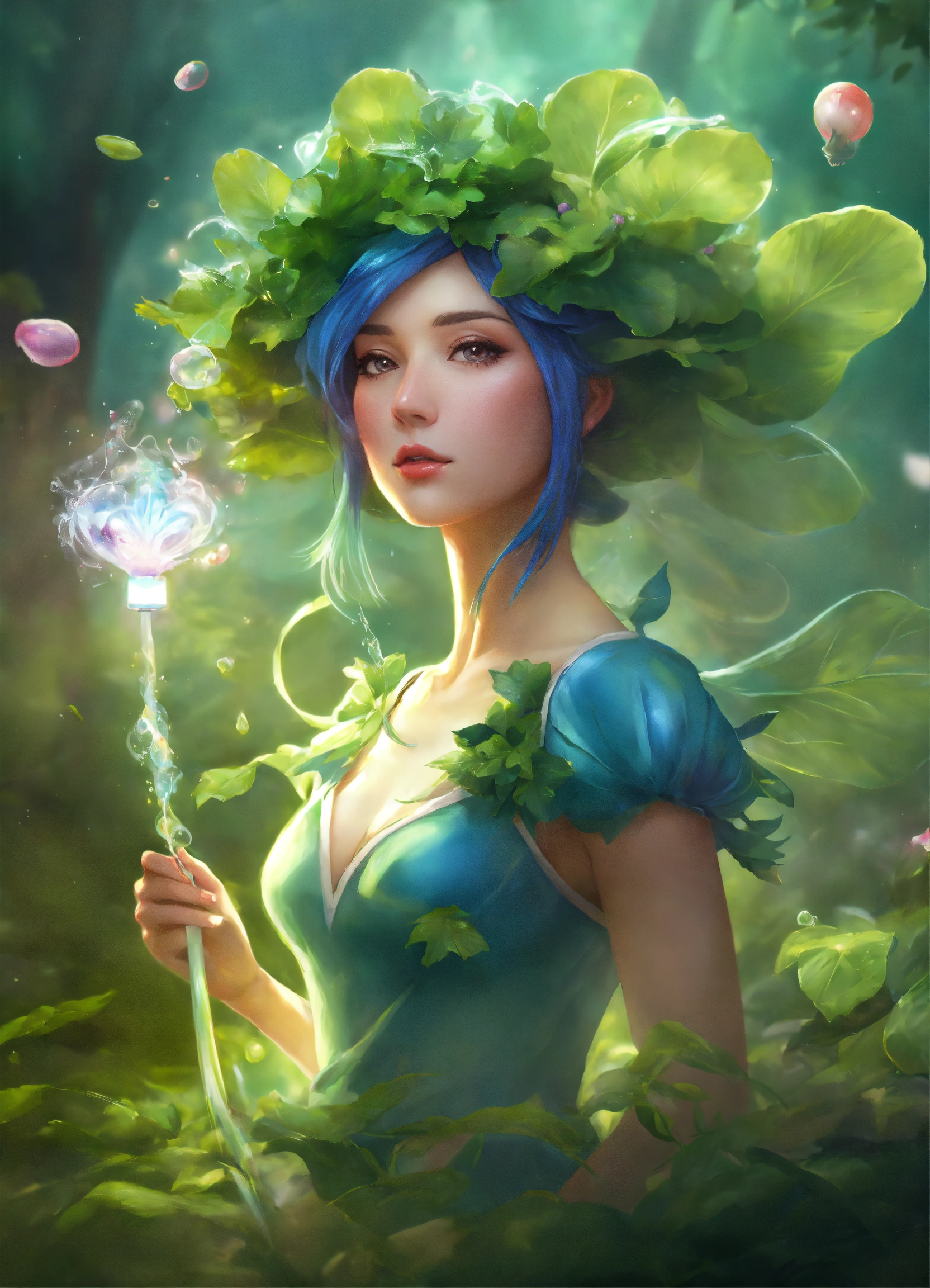 Lexica - The Oddish Pokemon, personified as a human princess with vapor ...