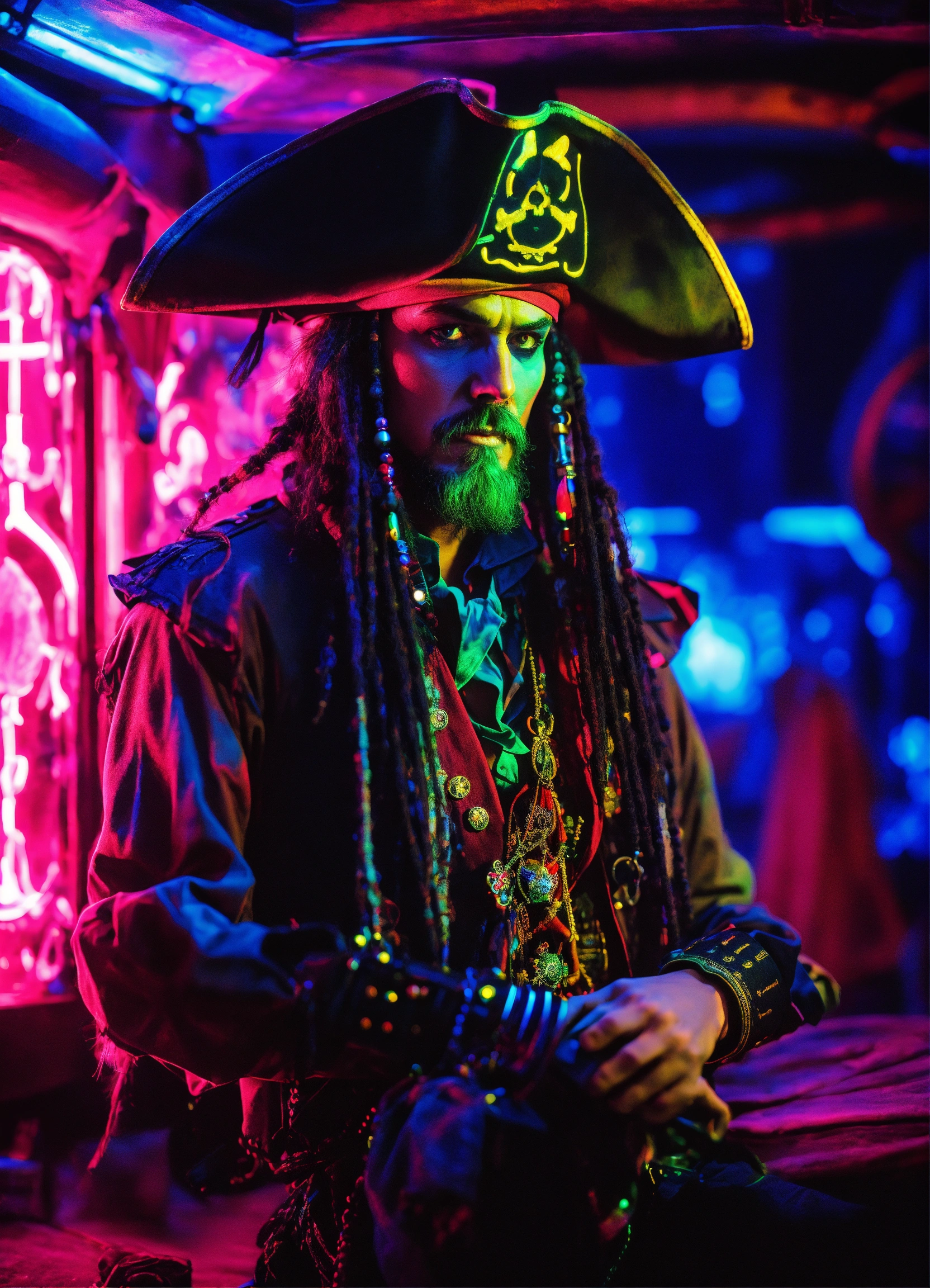 Lexica - Photorealistic fashion shoot of crystal diamond Zombie pirate ...